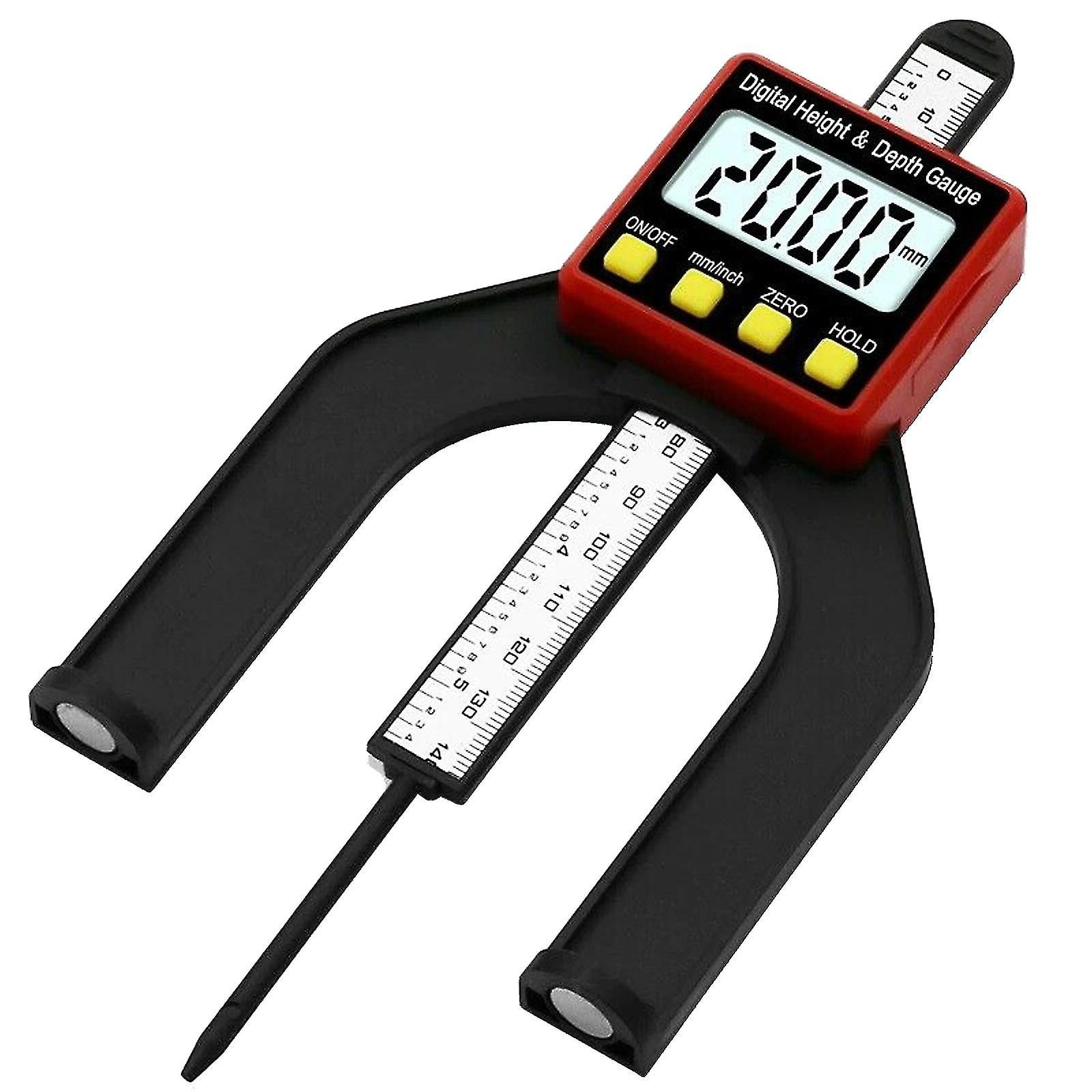 Lcd Digital Depth Height Gauge Caliper Woodworking Measuring Tools ...
