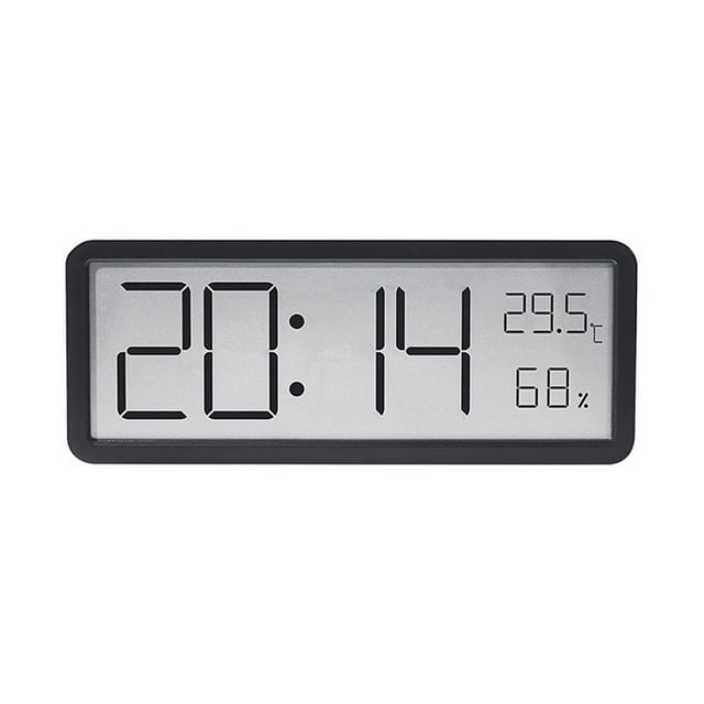 Lcd Screen Digital Wall Clock Time Temperature Humidity Display ...