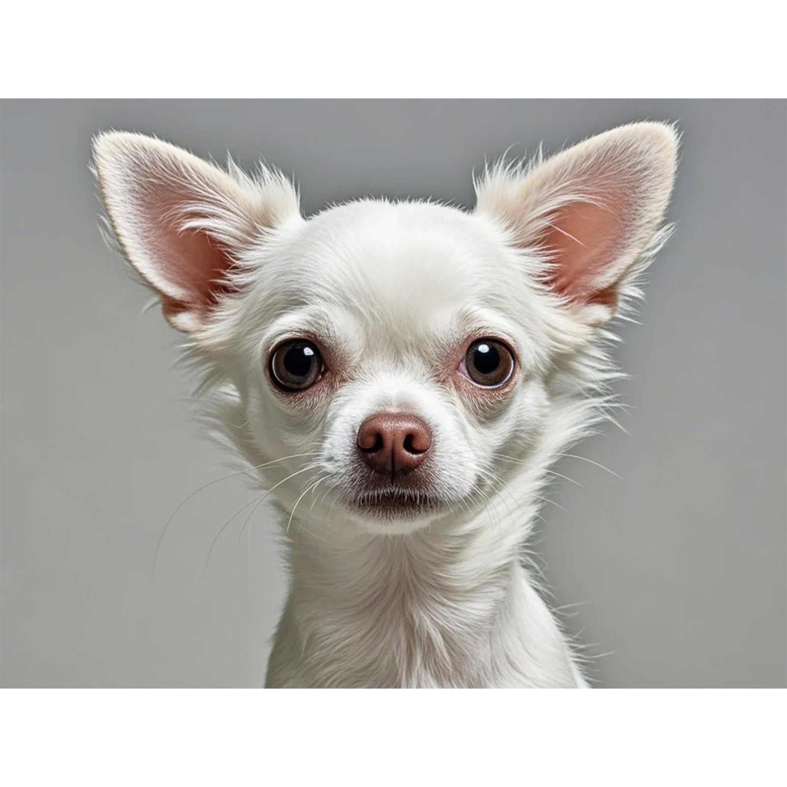Lcdjbfbf DIY Kits Full Round Drill Rhinestones White Chihuahua pattern ...
