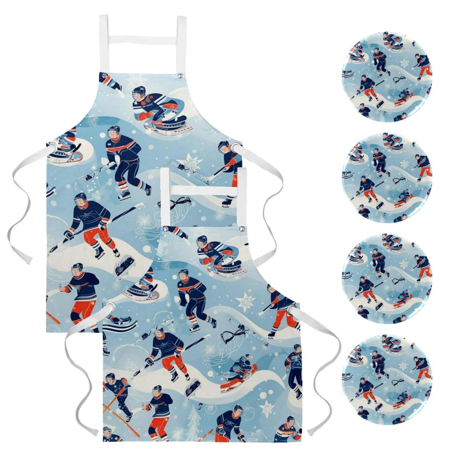 Lce Hockey 2 Pack Waterproof Apron with Pockets and Badge Pins/Button ...