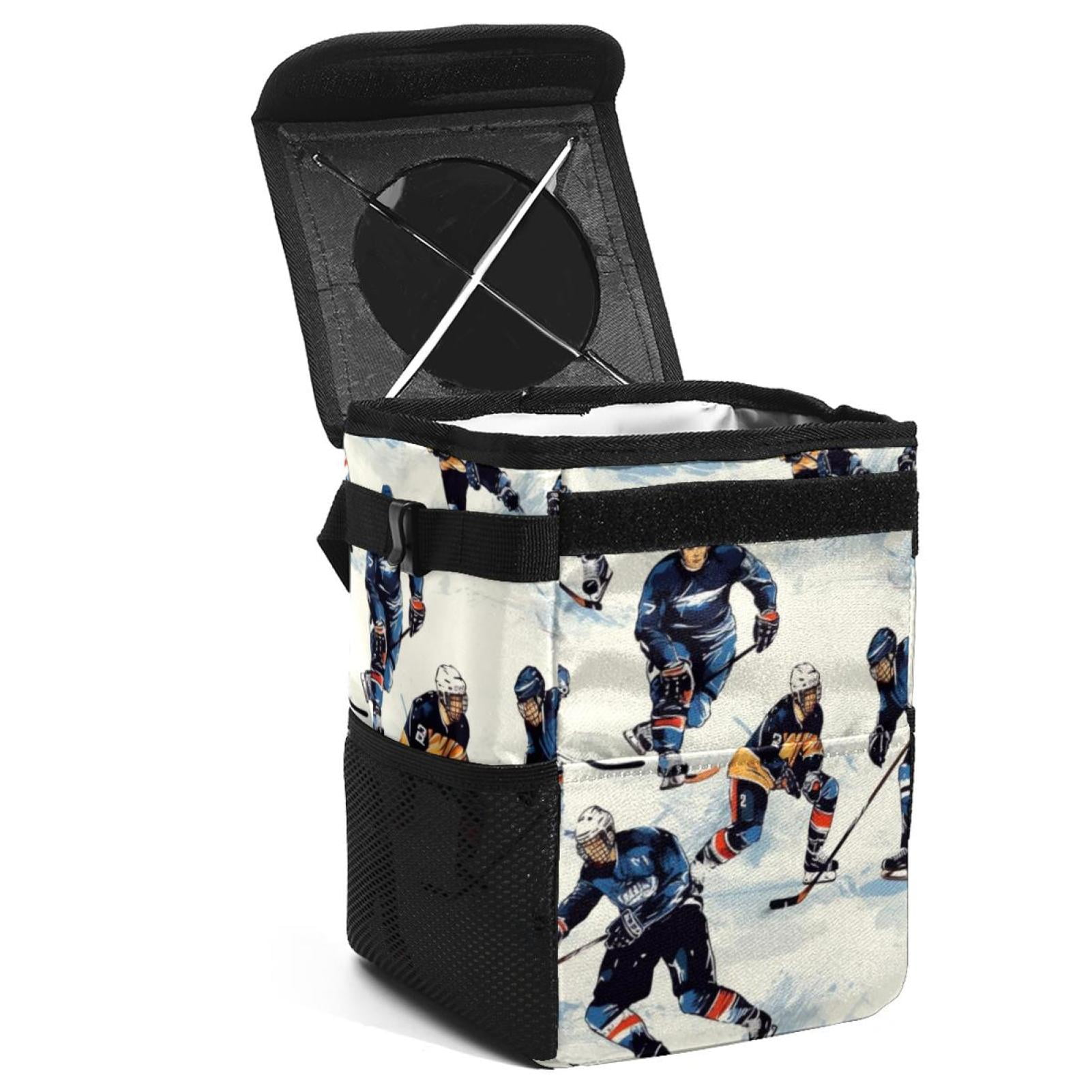 Lce Hockey Foldable Car Trash Bin Mini Trash Can with Lid, Leak-proof ...