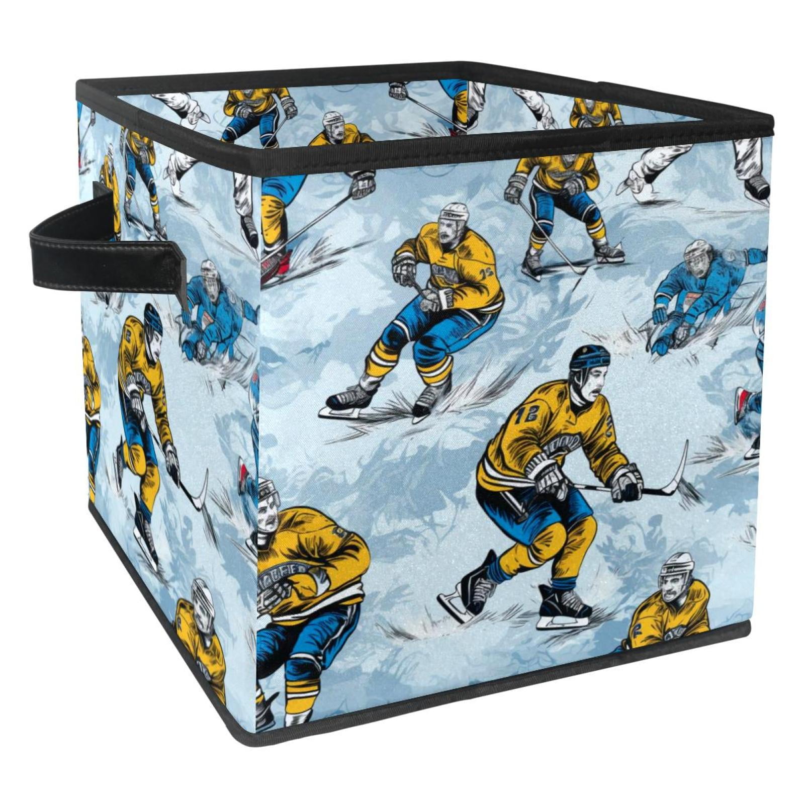 Lce Hockey Foldable Clothes Storage Bins with Handle, 10.8"x10.5"x10.6 ...