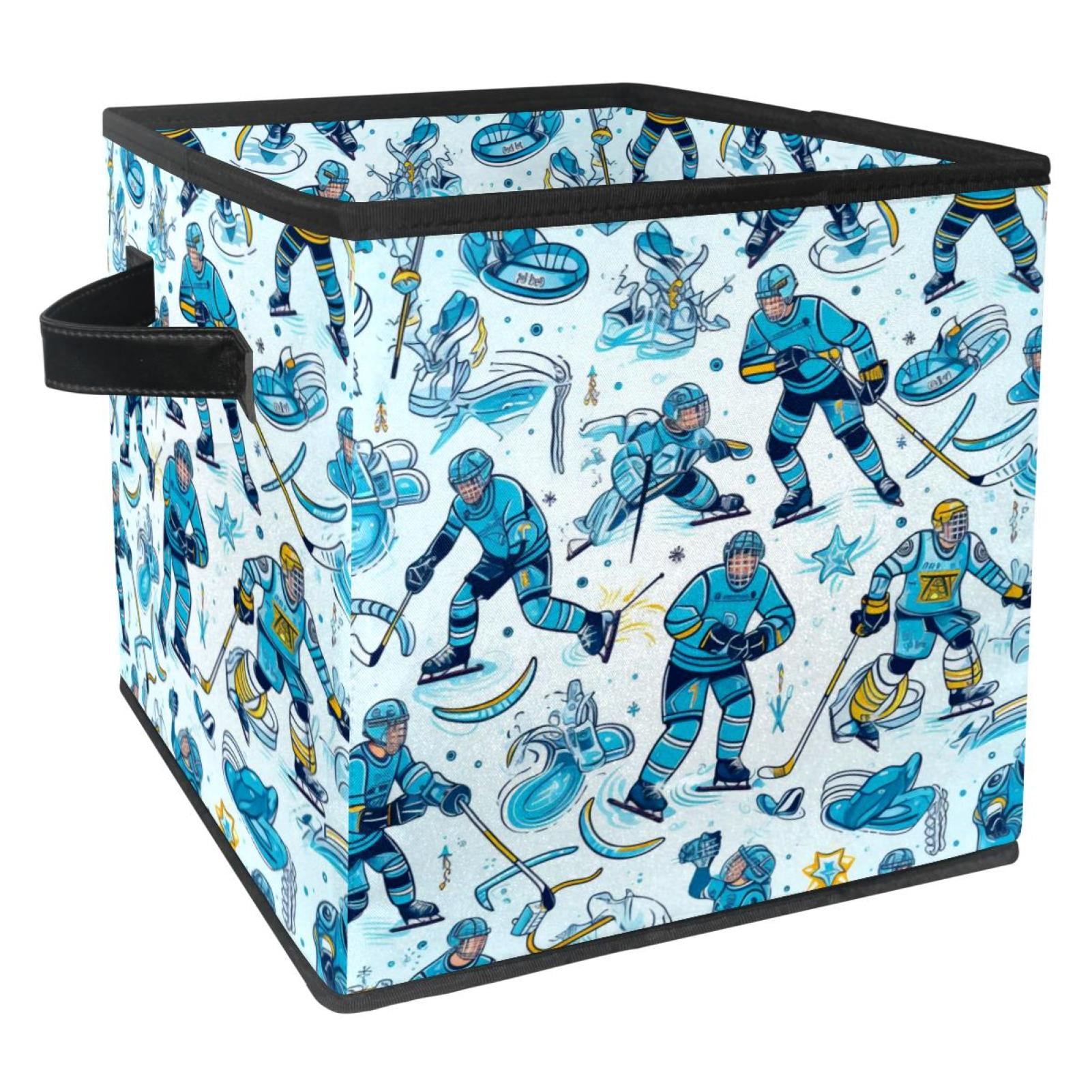 Lce Hockey Foldable Clothes Storage Bins with Handle, 10.8"x10.5"x10.6 ...