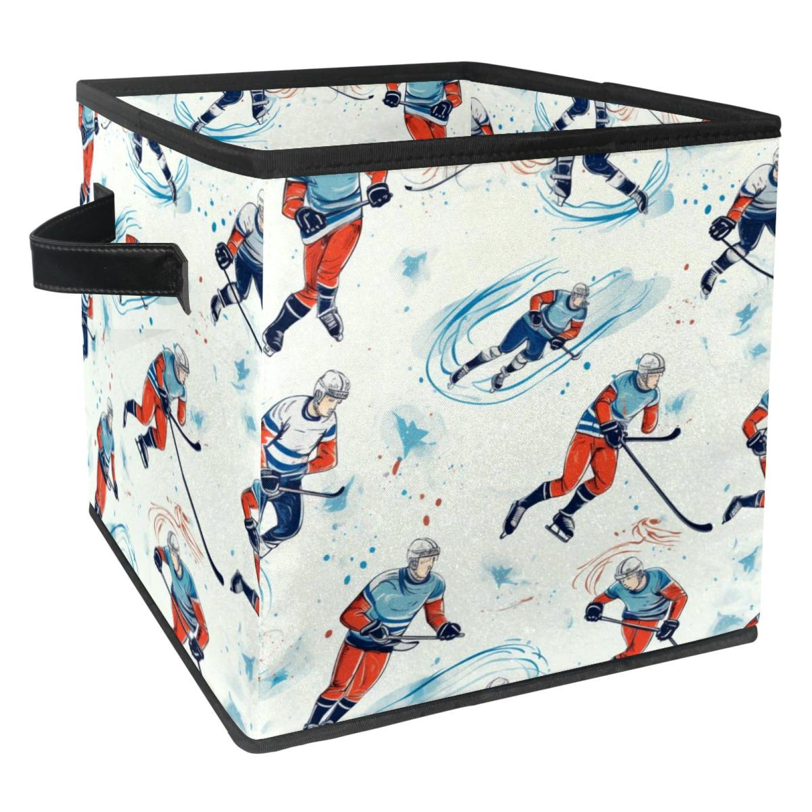 Lce Hockey Foldable Storage Basket with Handle, 10.8"x10.5"x10.6 ...