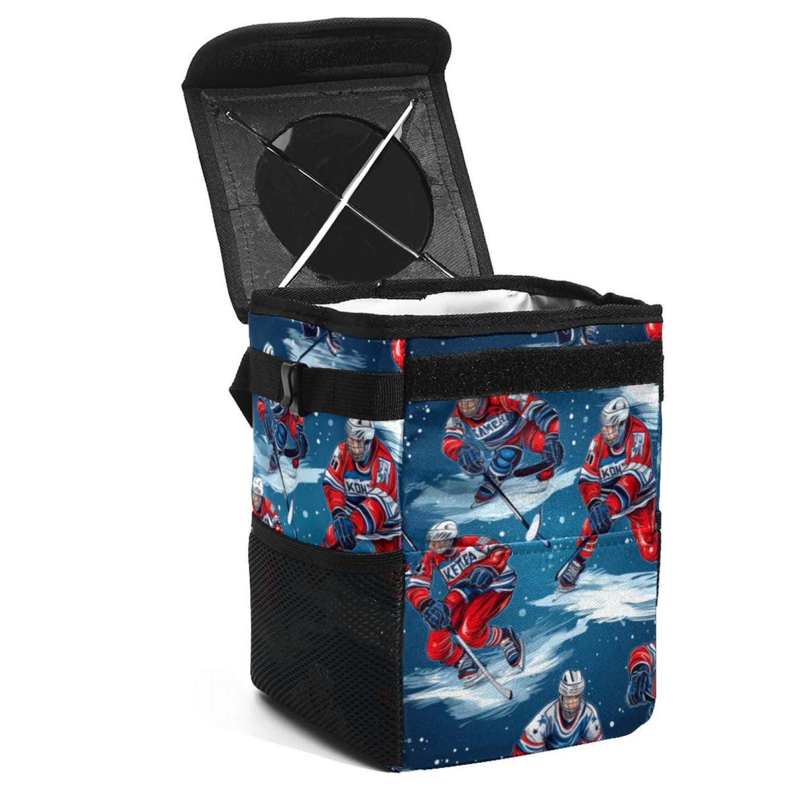 Lce Hockey Leak-Proof Foldable Car Garbage Can with Lid and Hanging ...