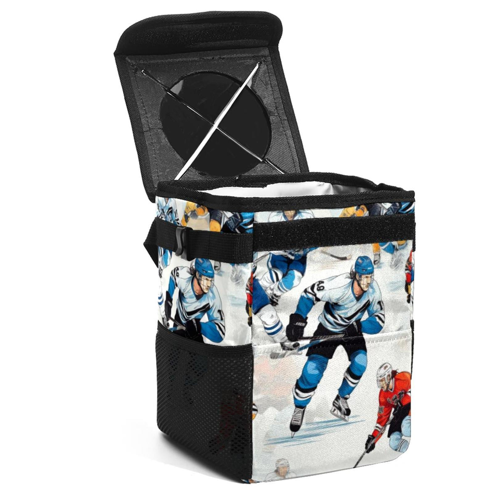 Lce Hockey Leak-Proof Foldable Car Garbage Can with Lid and Hanging ...