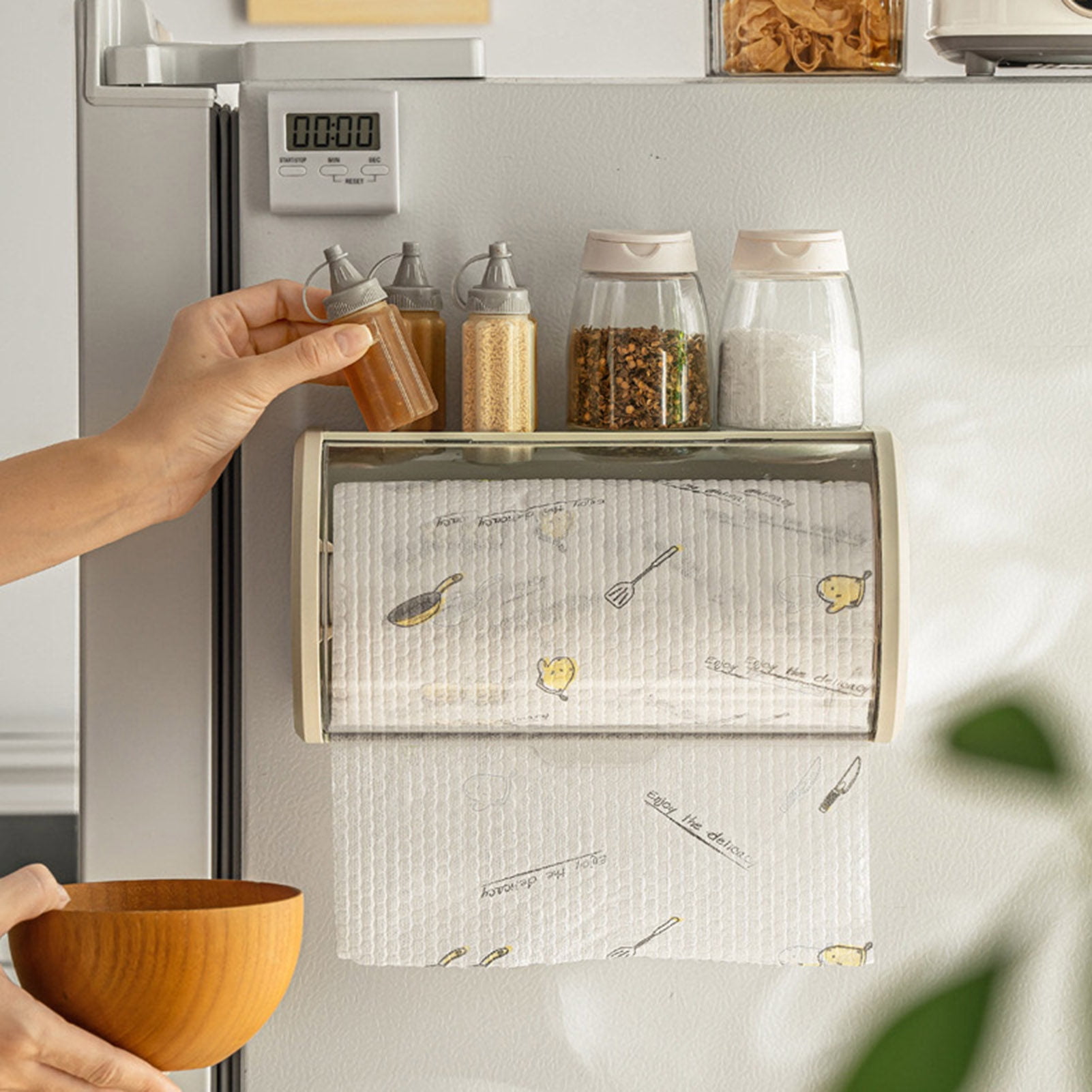 Lchentee Dust Cover Paper Towel Holder Modern Wall Mount Roll Holder ...