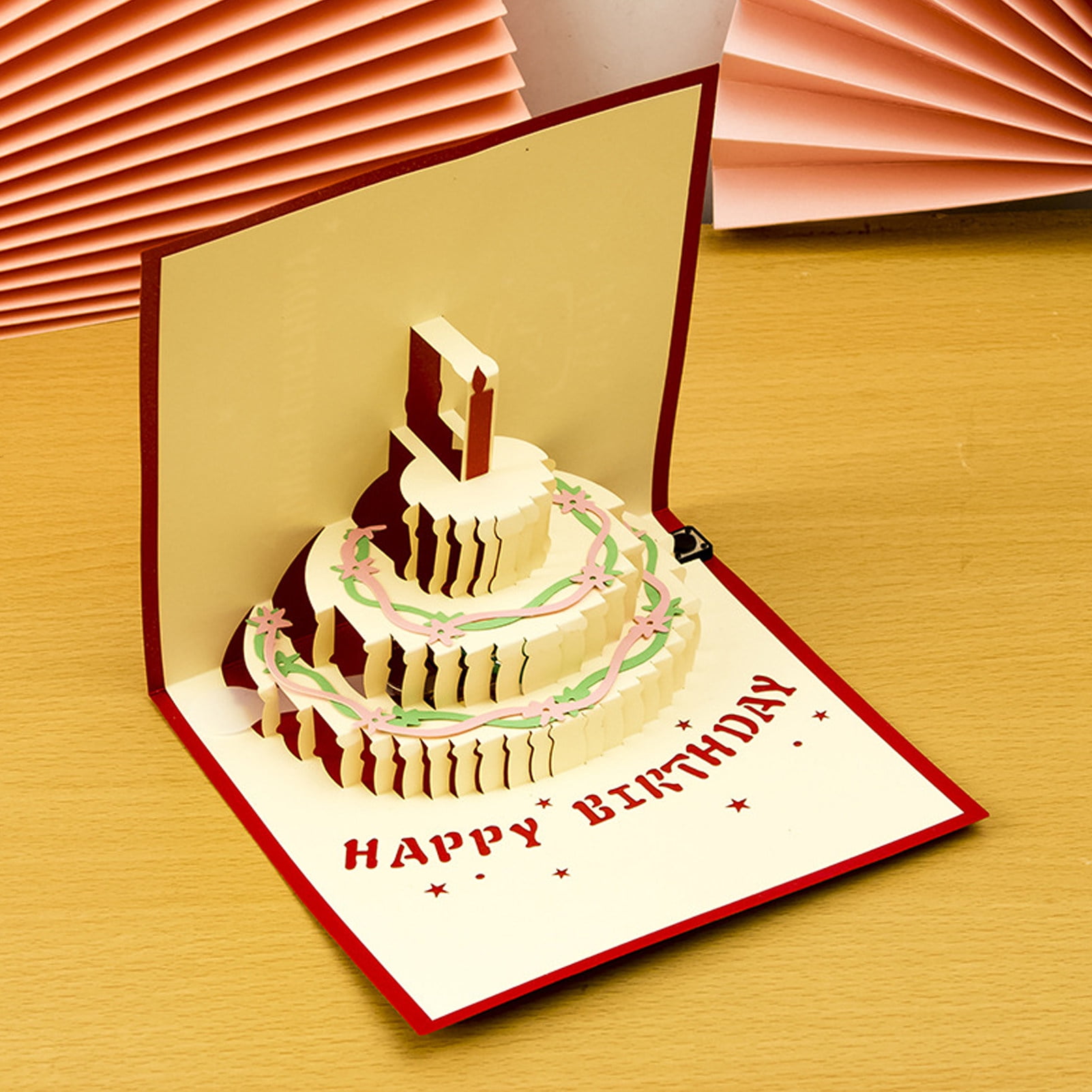 Lchentee Fold out Birthday Card Birthday Greeting Card English Letters ...