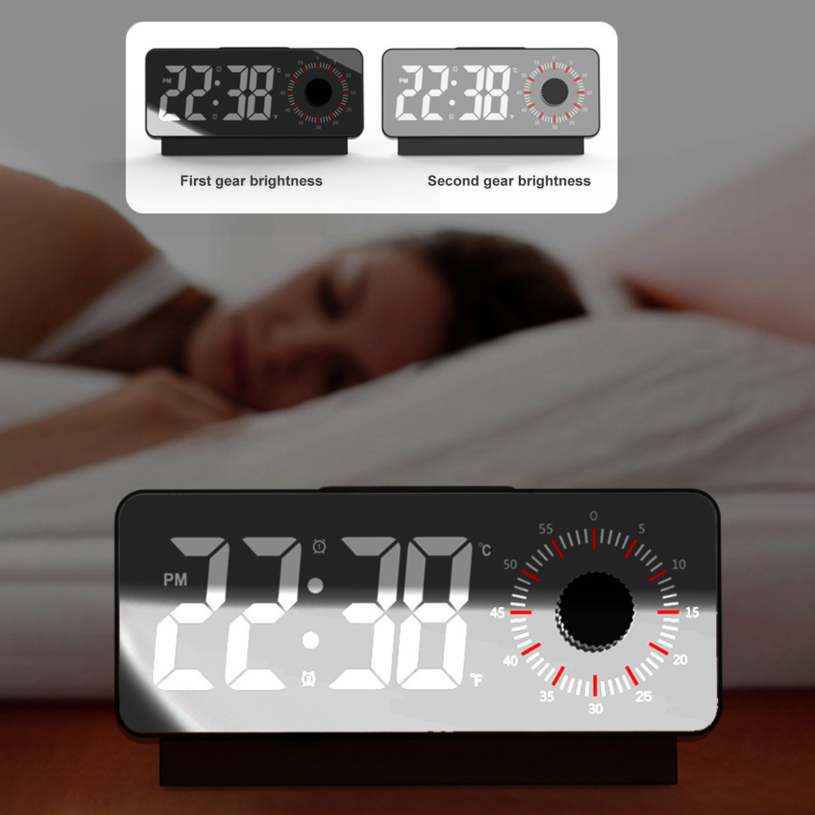 Lchentee LED Clock LED Clock Set Visible Timer Management Date and ...