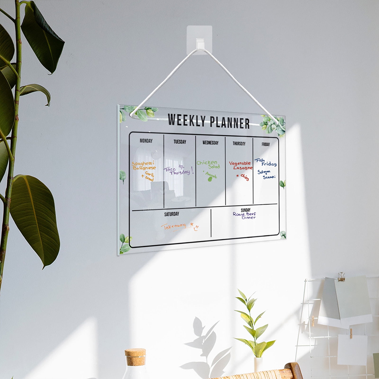 Lchentee Meal Planning Board Transparent Acrylic Weekly Planner ...