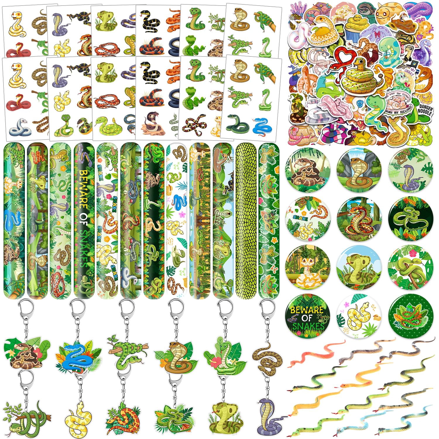 Lcnjscgo 110 PcsEGSC Snake Party Favors, Snake Temporary Tattoos Slap ...