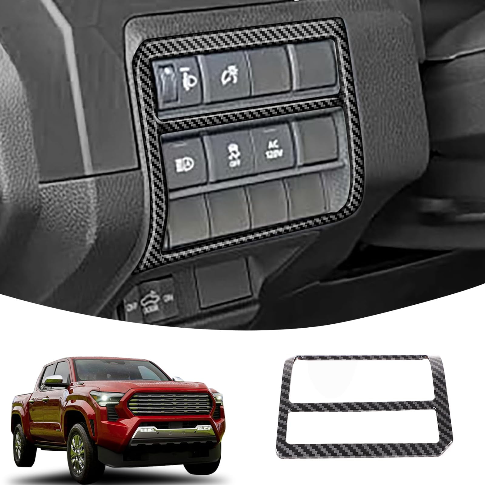 Lcojicep Car Multi-Function Button Frame Cover Trim Compatible with ...