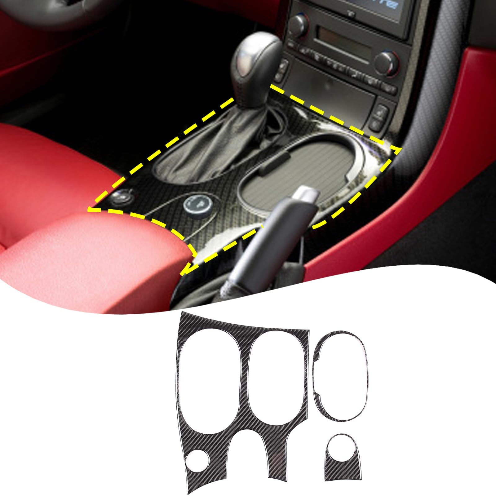 Lcojicep Gear Shift Panel Cover Trim Compatible with Corvette C6 Z06 ...