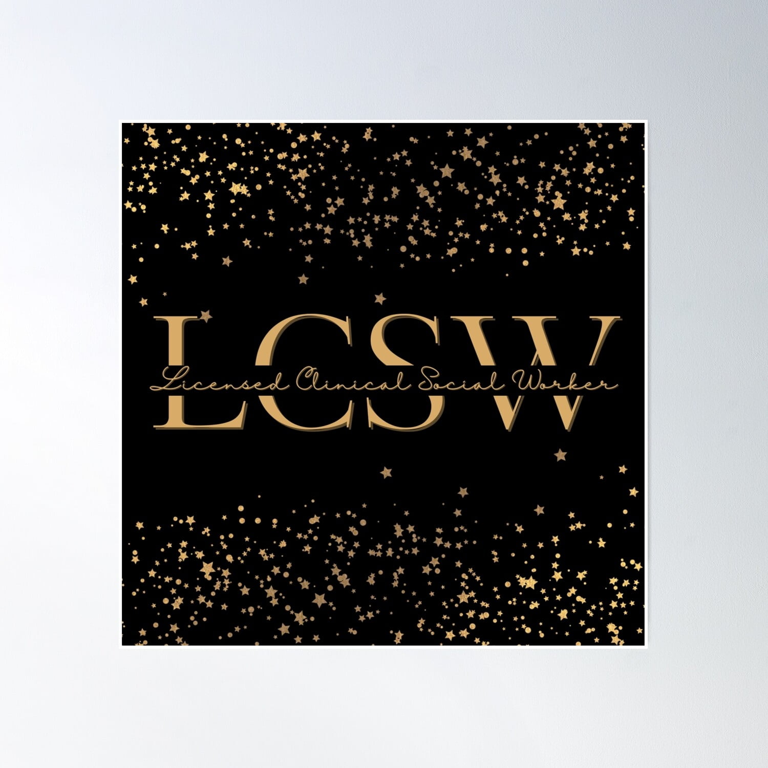 Lcsw | Gold & Stars Poster Wall Art, Modern Wall Decor, 30x30 UNFRAMED ...