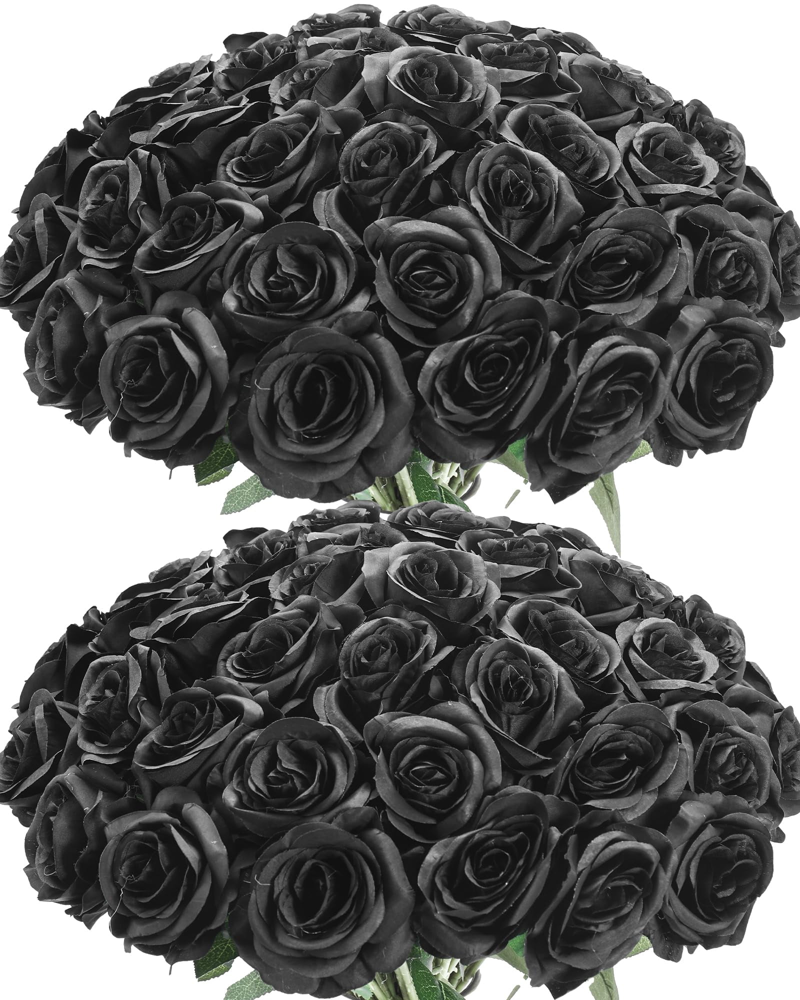Lcuasc 50pcs Artificial Roses Flowers in Bulk,Realistic Silk Fake Rose ...