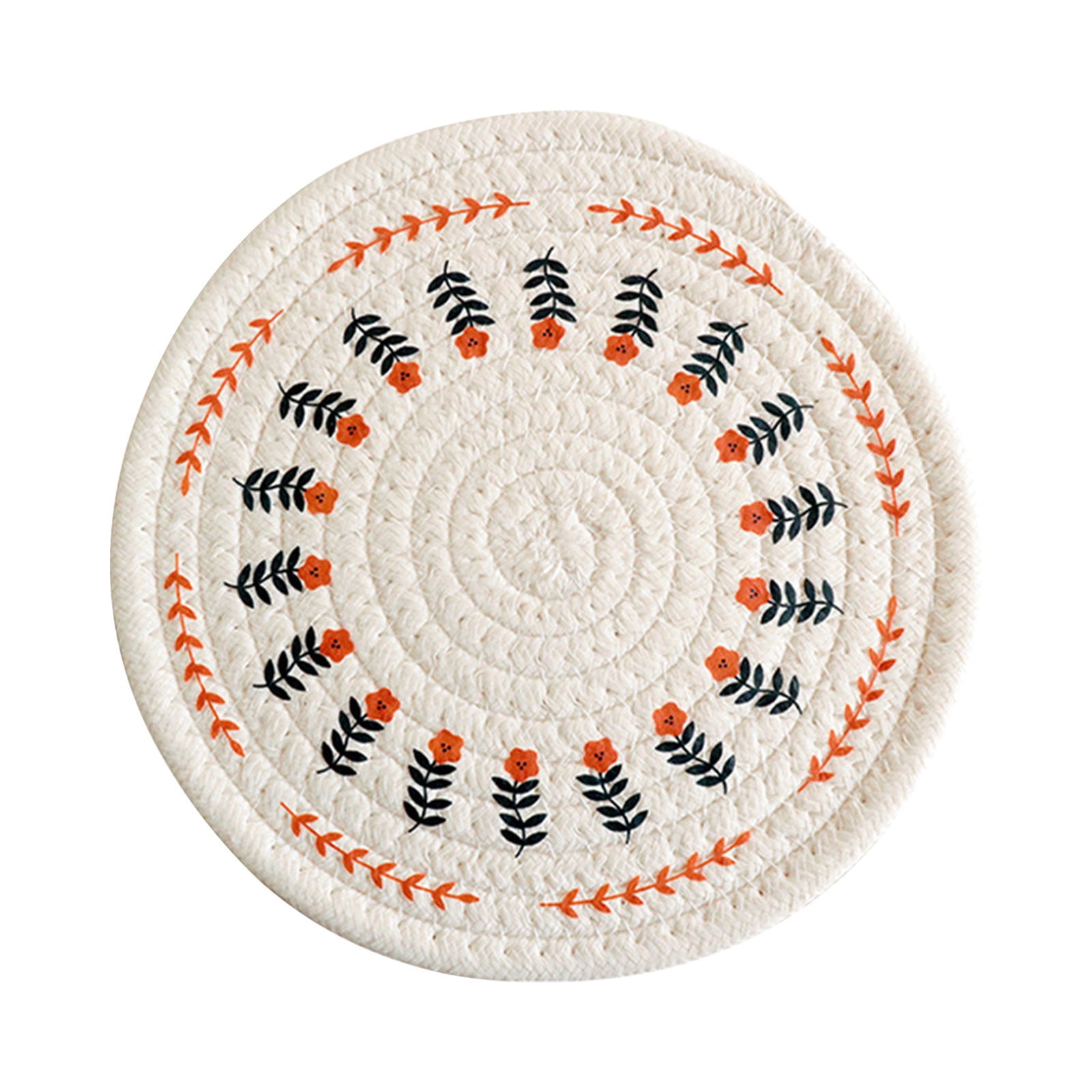 Lcxifdre 2-Piece Woven Round Placemats Set, Cotton Linen Rope Table Mat ...