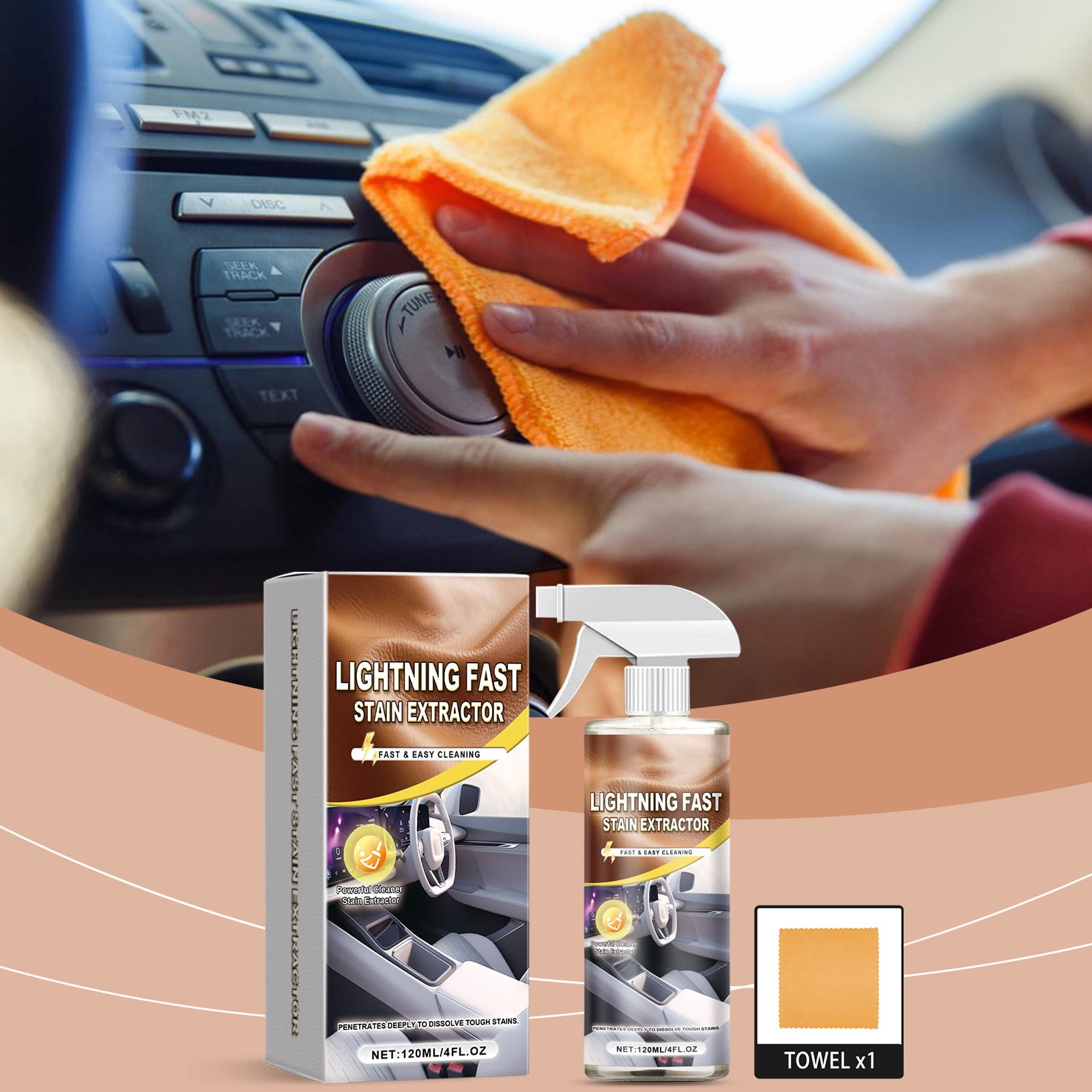 Lcxifdre Car Interior Cleaner Leather Fabric Plastic Cleaner 120Ml ...