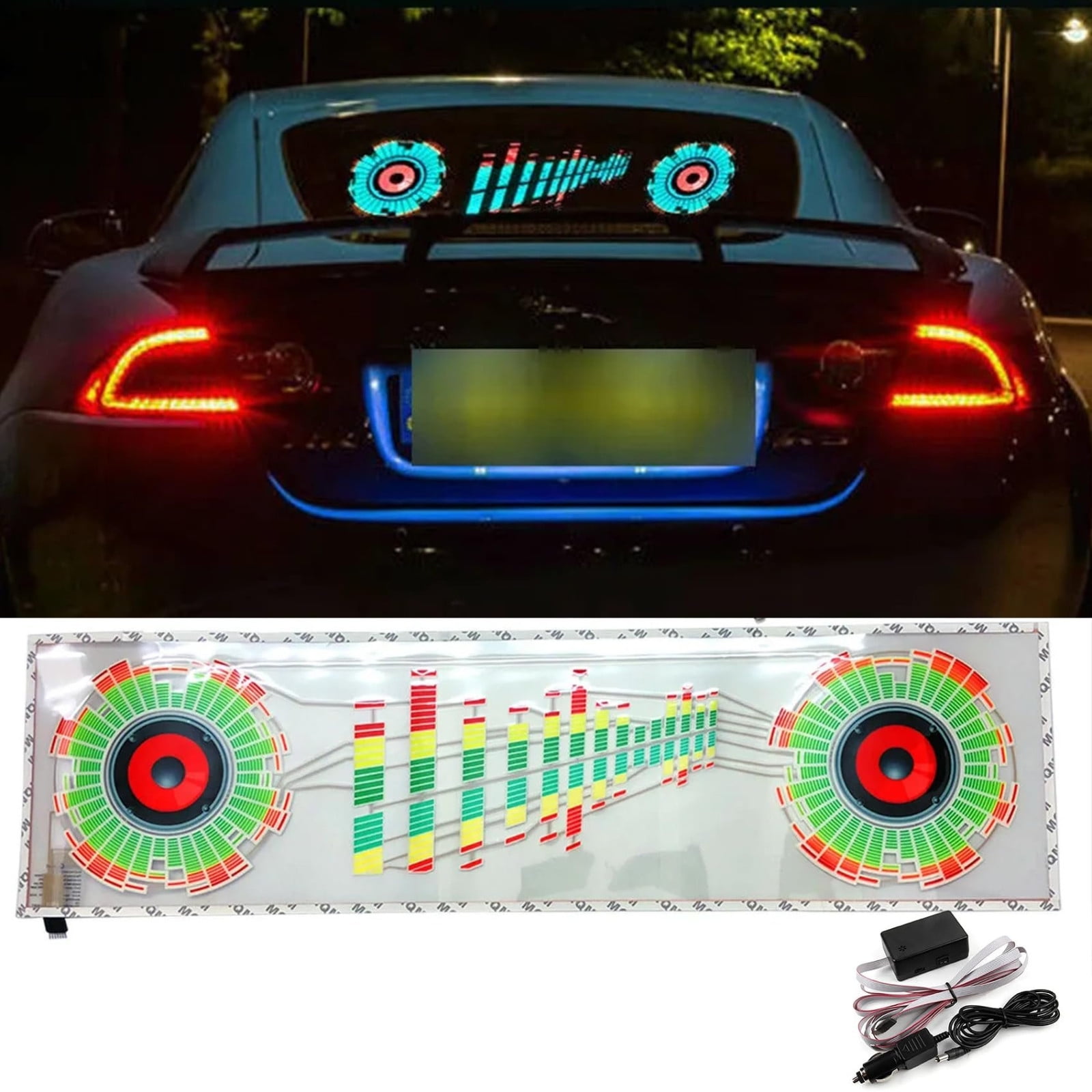 Lcxifdre Car Rear Window Voice-Controlled Music Light Car Music Lamp ...