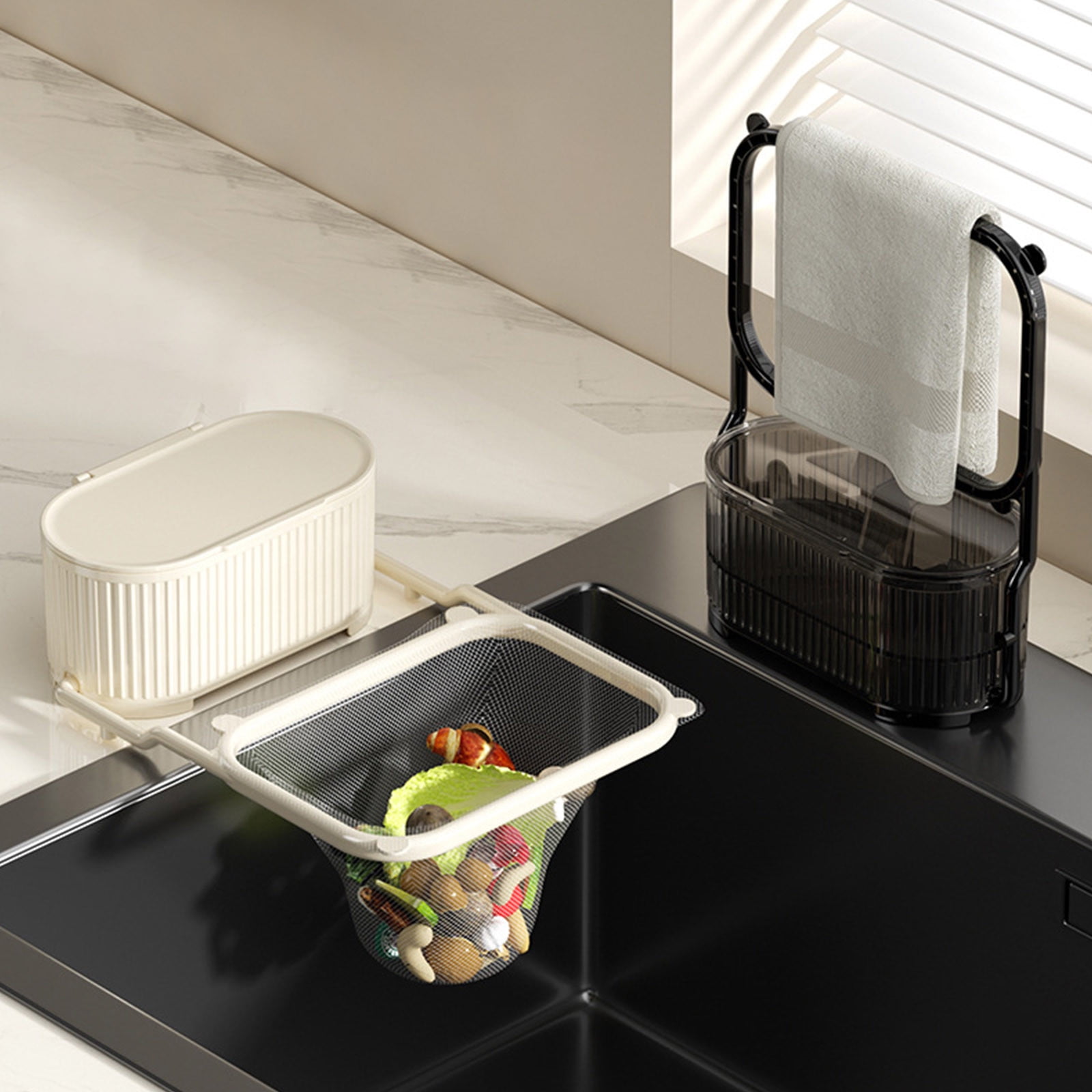 Lcxifdre Foldable Kitchen Sink Strainer Corner Basket, Sink Drain ...