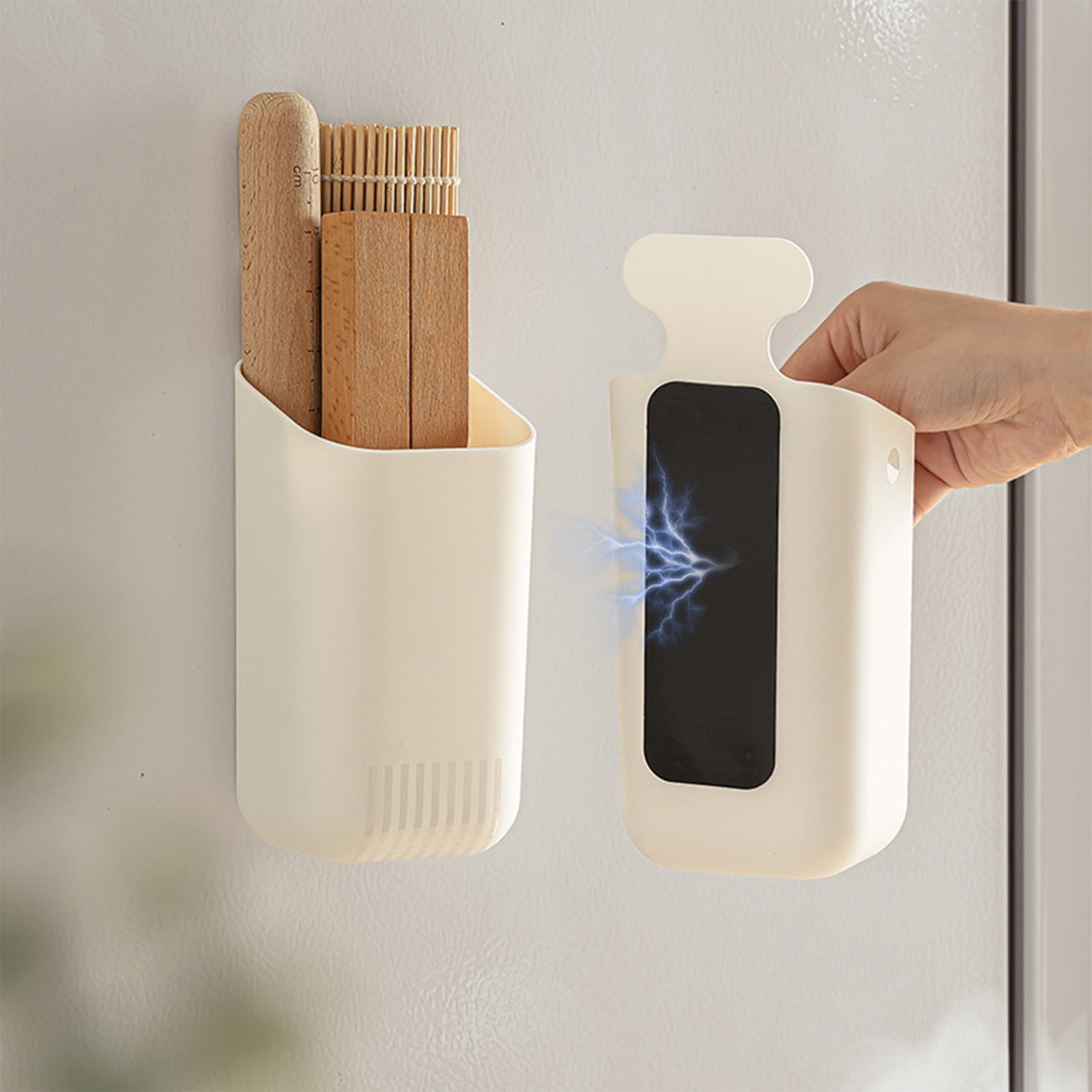 Lcxifdre Magnetic Fridge Storage Box Straw Storage Bucket Chopstick ...