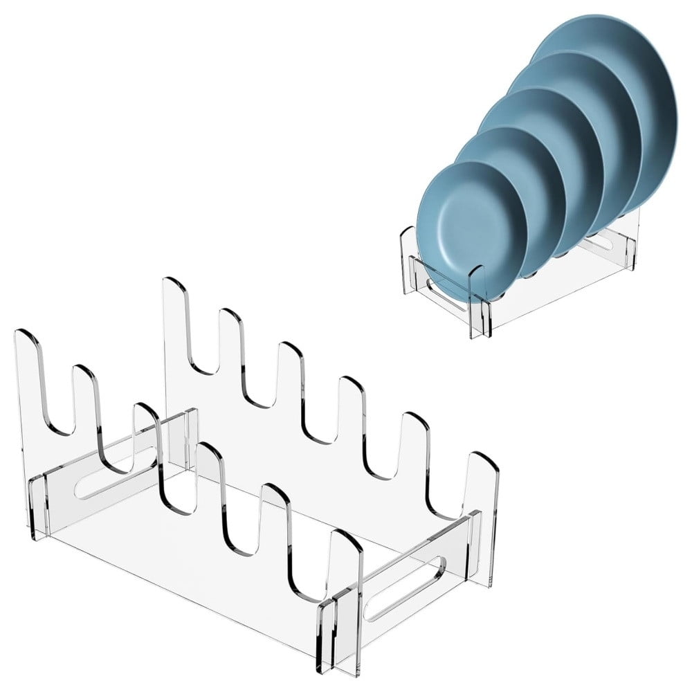 Lcxifdre Plate Dinnerware Display Stand, Clear Acrylic Plate Display ...