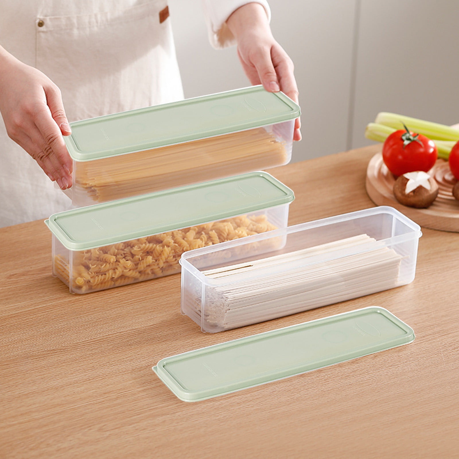 Lcxifdre Rectangular Pasta Container Noodle Food Storage Spaghetti ...
