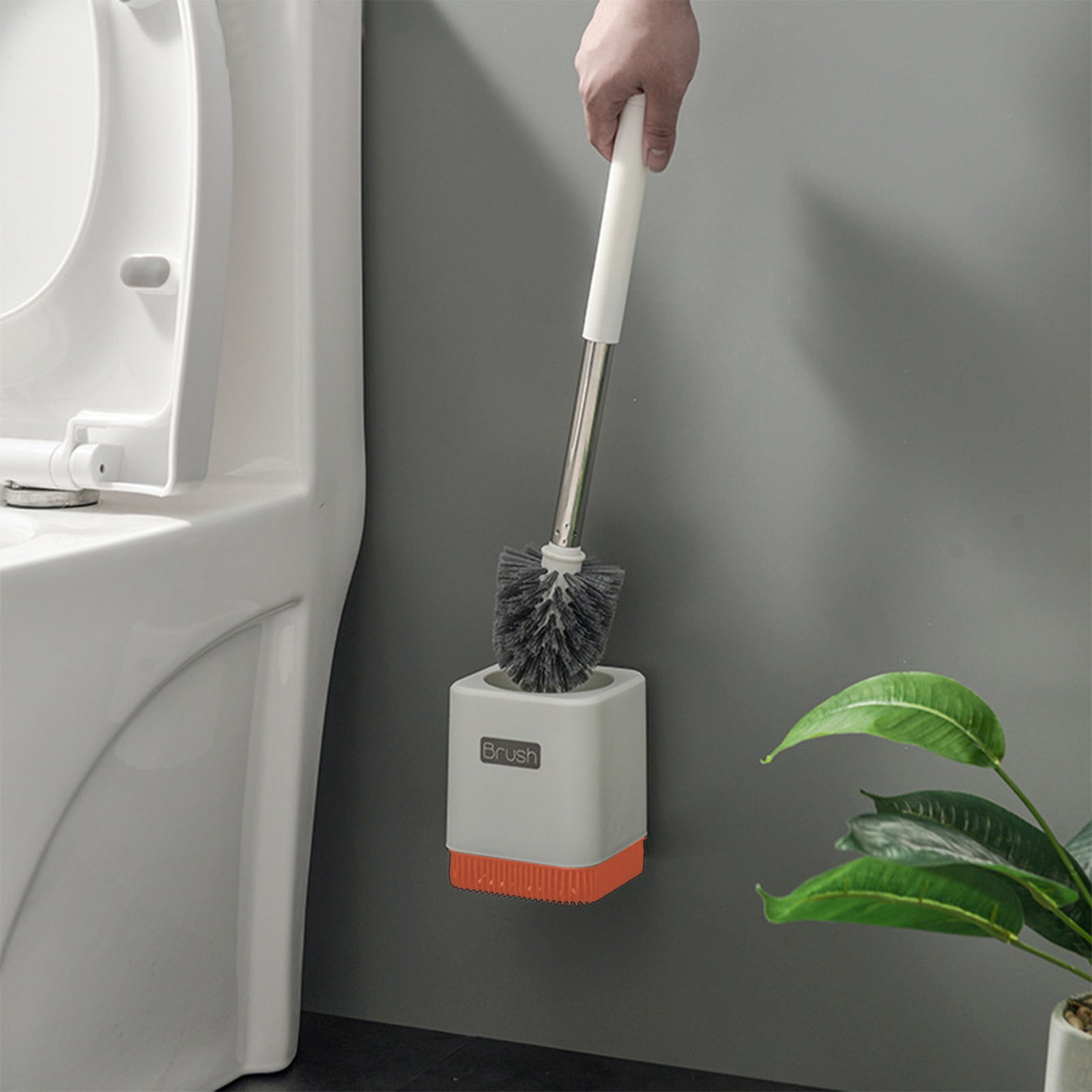 Lcxifdre Toilet Brush and Holder Set, Pvc Dense Bristles Toilet Bowl ...