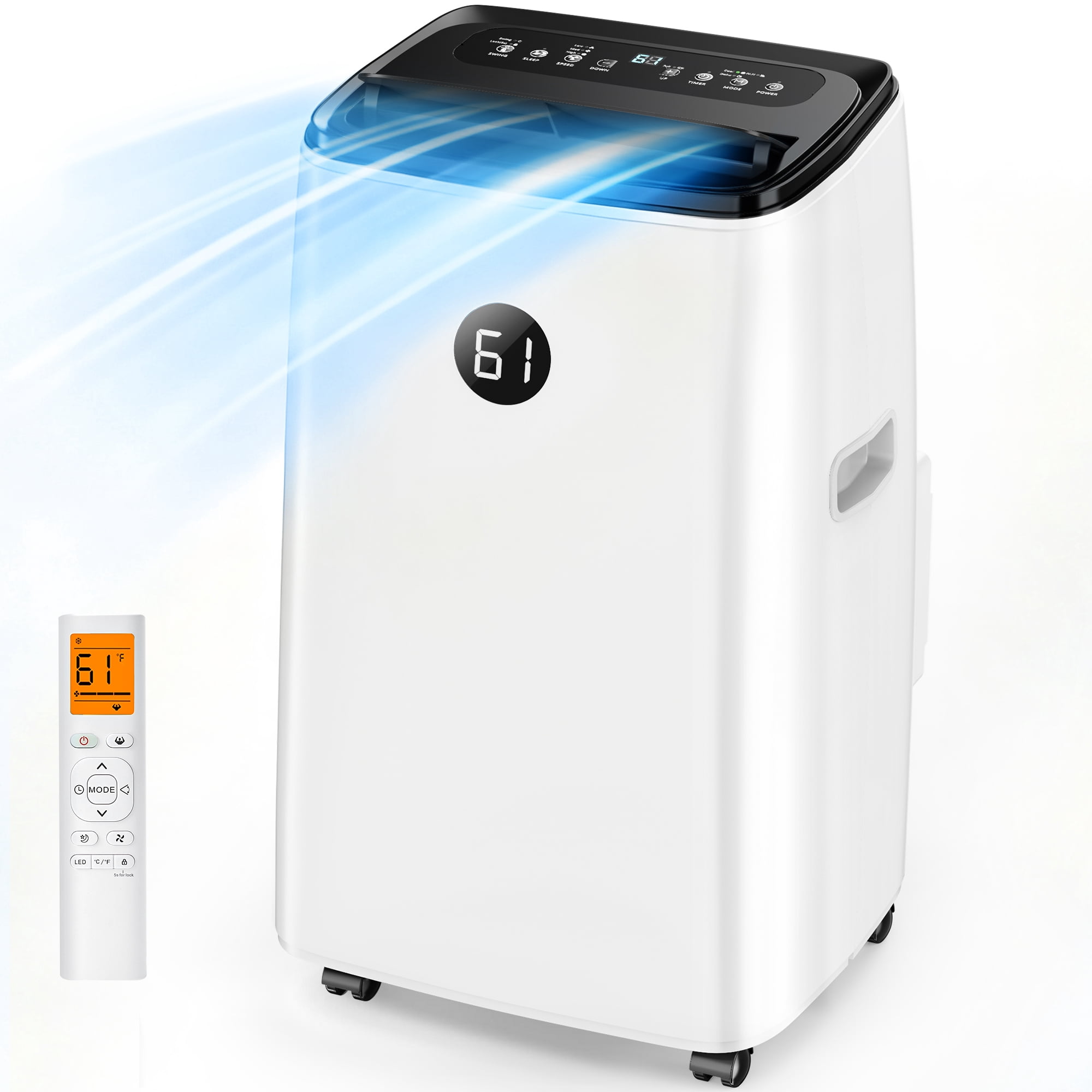 Lcxmtv 14000 BTU (10000 BTU DOE) Portable Air Conditioner with Cool ...