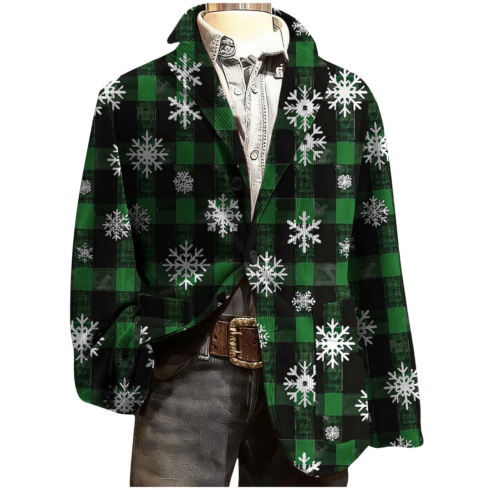 Lcziwo Mens Ugly Christmas Jackets Casual Single Breasted Suit Jackets ...