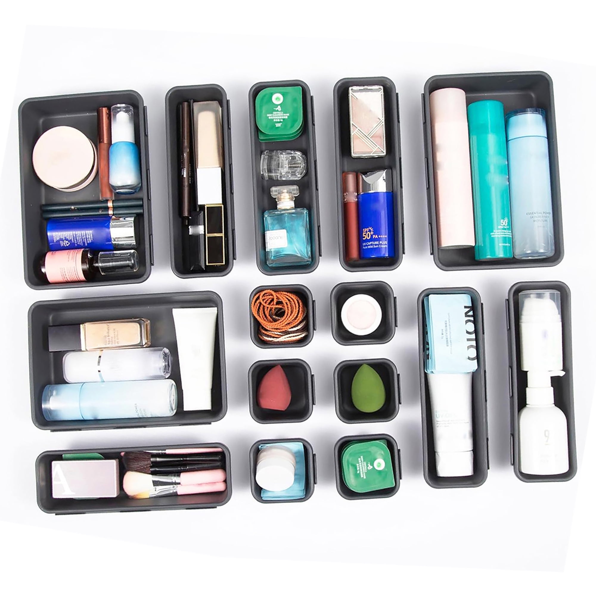 Ldnio 25 PCS Drawer Organizer Set, 4-Size Versatile Plastic Desk Drawer ...
