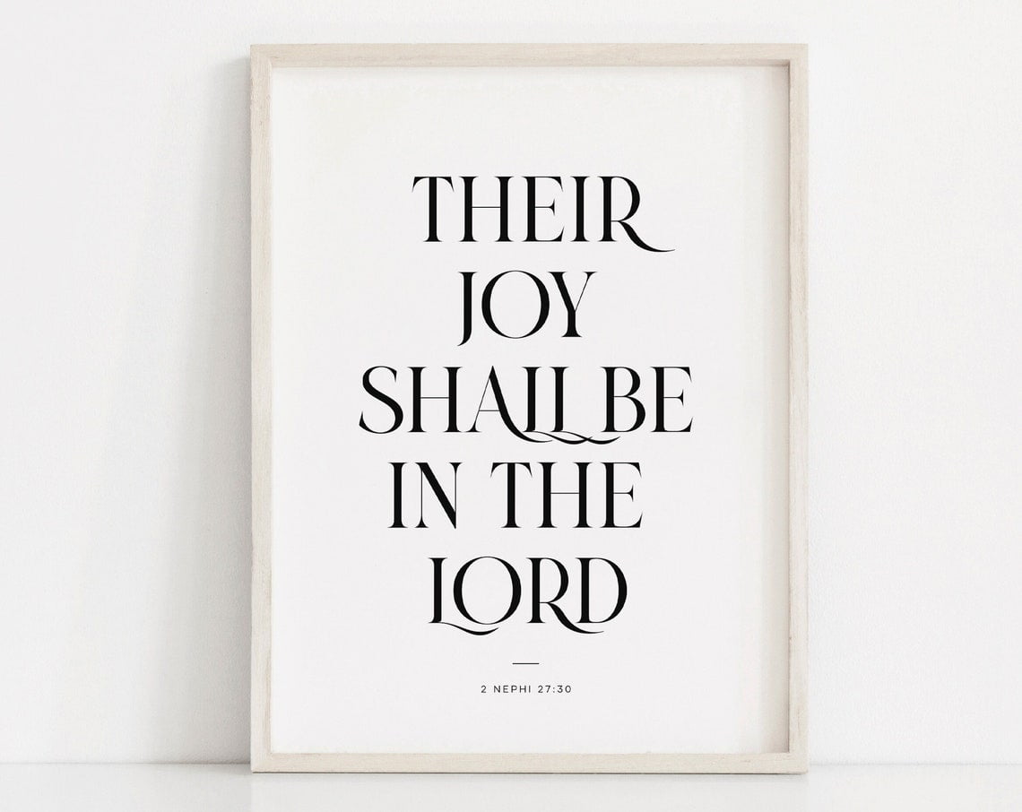 Lds Wall Art, Their Joy Shall Be In The Lord, Lds Scripture, Latter Day ...