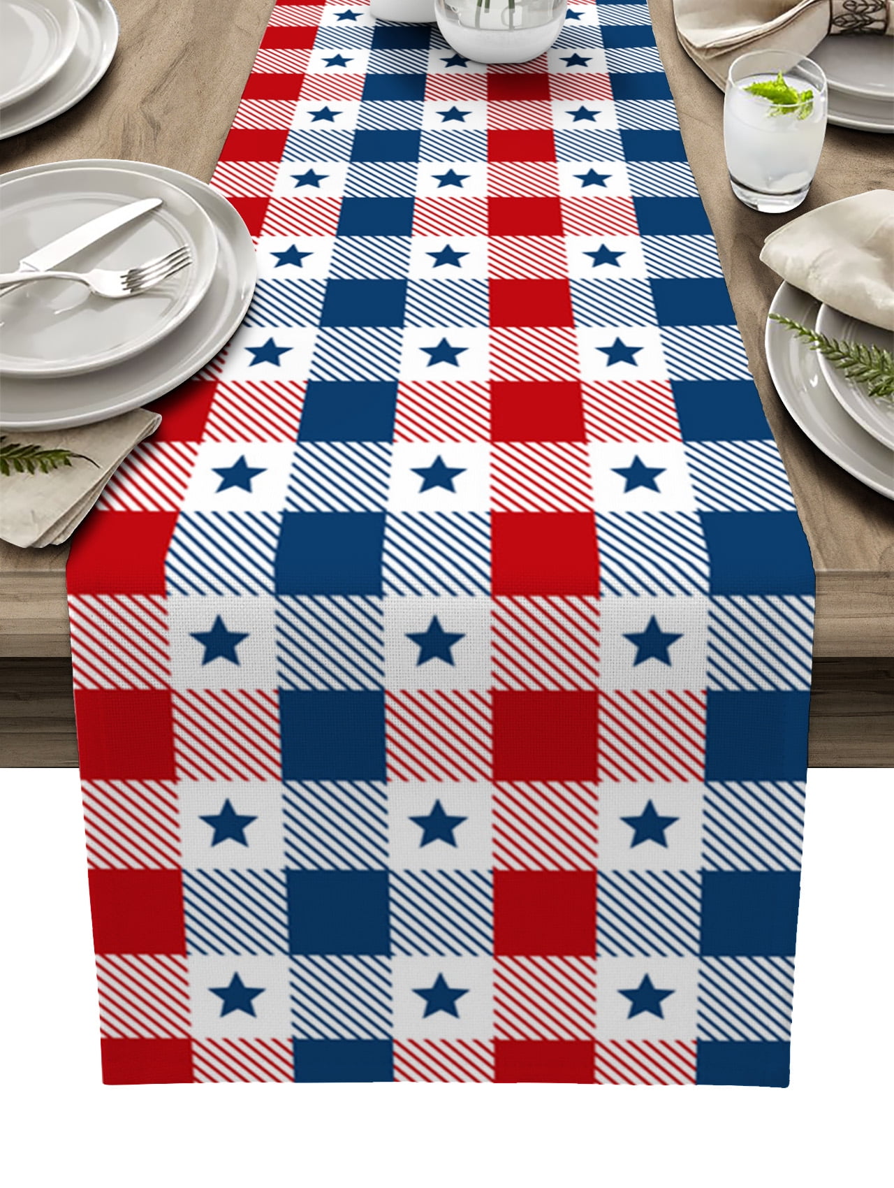 Ldtrchee 4th of July Table Runner 120 Inches, Independence Day Star Red ...