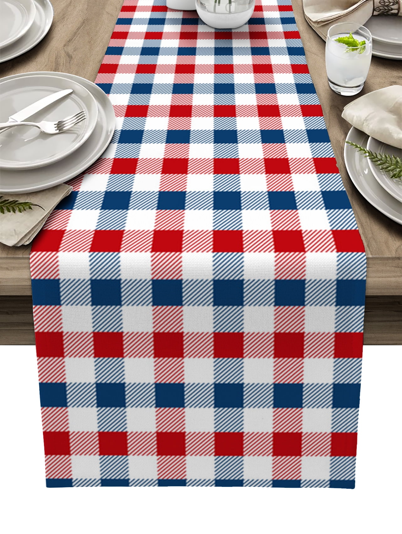 Ldtrchee 4th of July Table Runner 72 Inches, Independence Day Red Blue ...