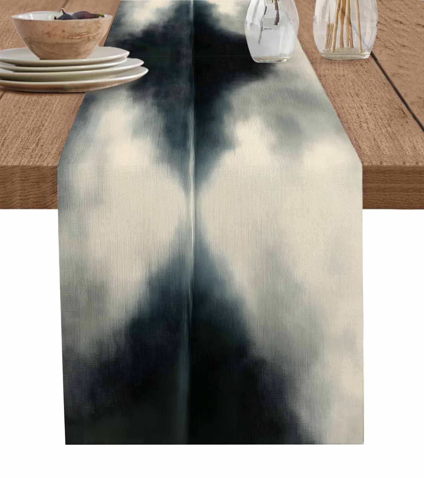 Ldtrchee Black Beige Lake Table Runner 72 Inches, Mysterious Retro ...