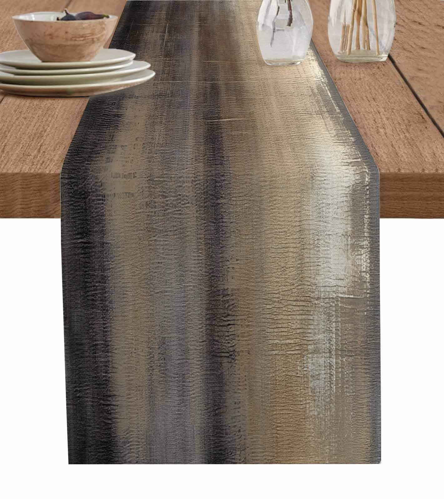Ldtrchee Brown Ombre Table Runner 72 Inches, Oil Painting Art Abstract ...