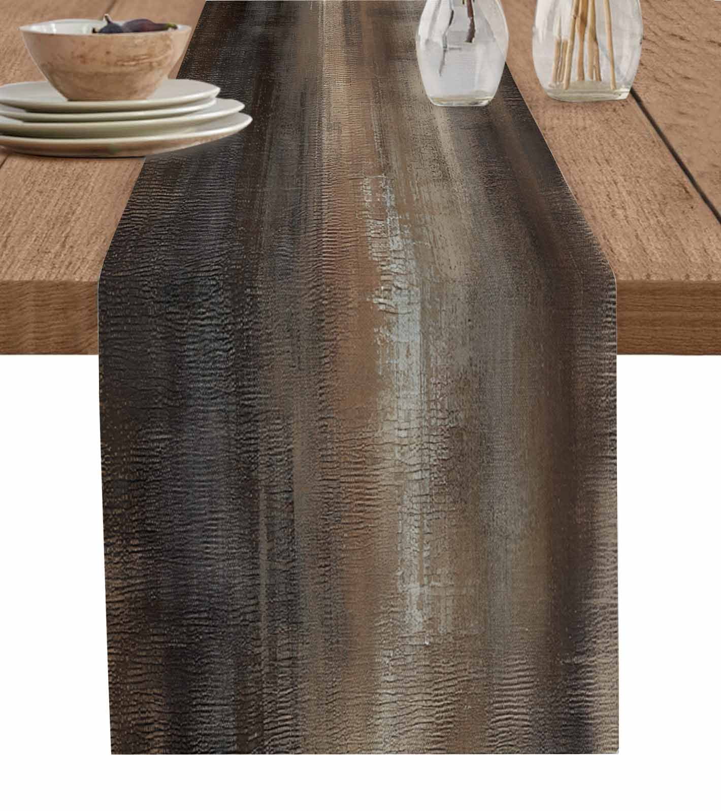 Ldtrchee Brown Ombre Table Runner 90 Inches, Oil Painting Modern Art ...