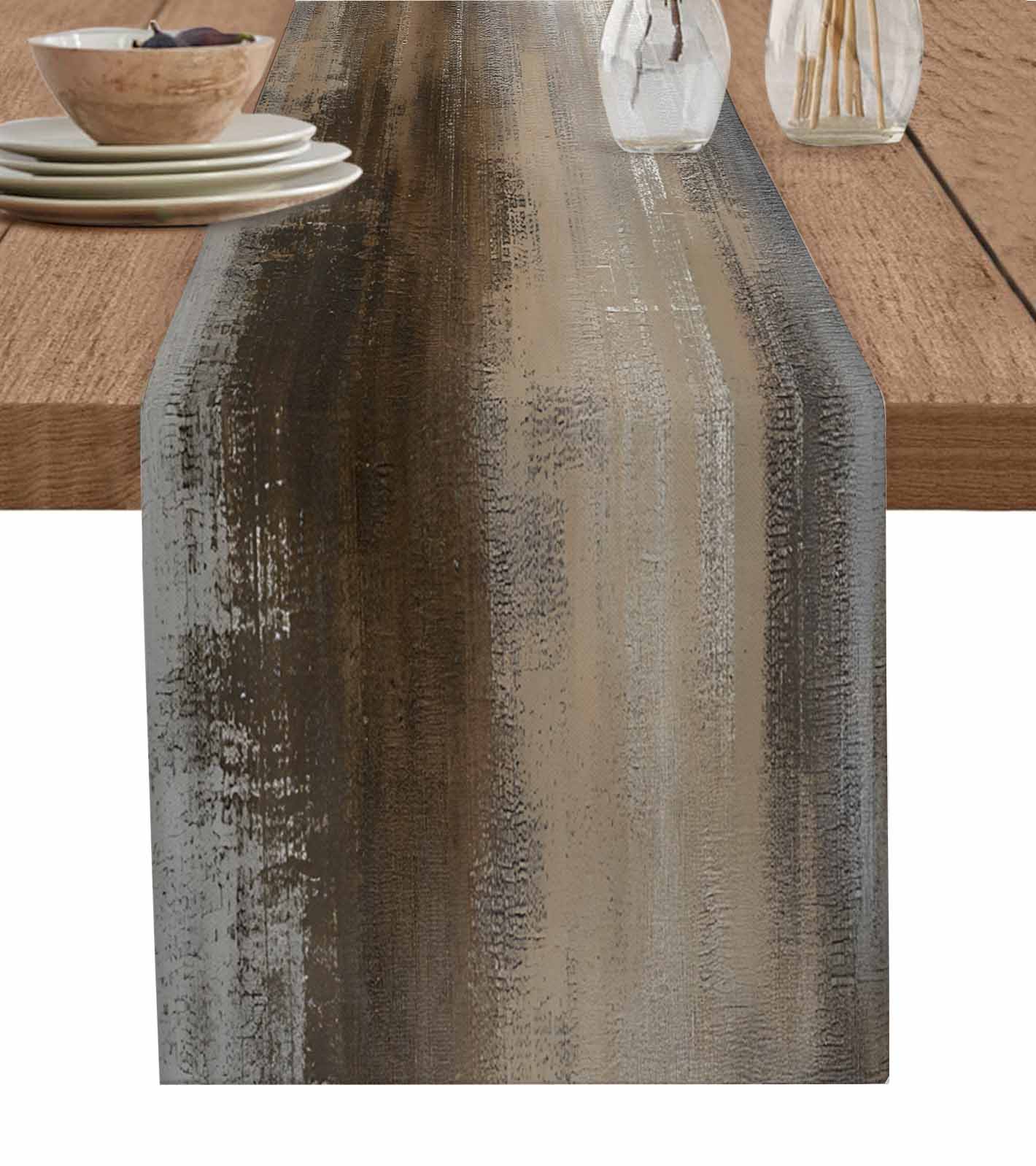 Ldtrchee Brown Table Runner 70 Inches, Abstract Modern Ombre Oil ...