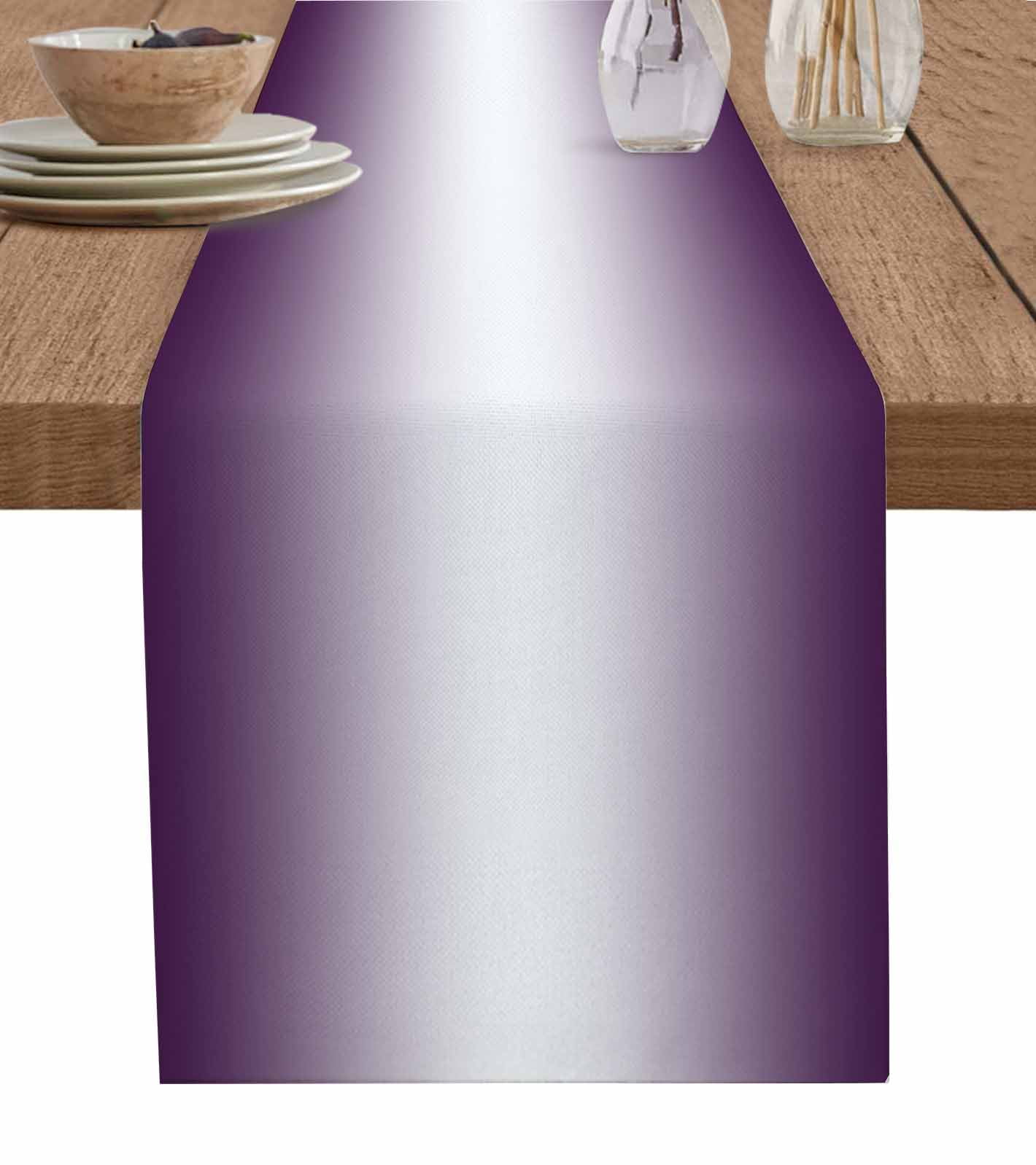 Ldtrchee Dark Purple Ombre Table Runner 72 Inches, Purple White ...