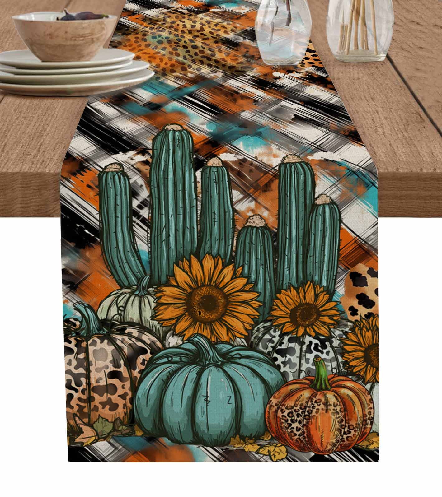 Ldtrchee Fall Western Table Runner 70 Inches, Thanksgiving Cutouts ...