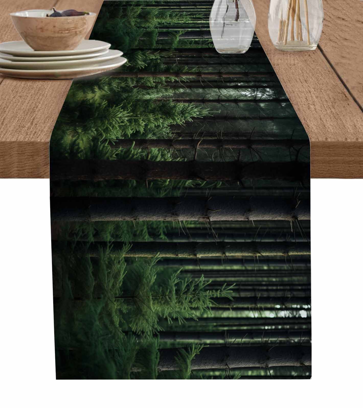 Ldtrchee Green Forest Table Runner 108 Inches, Mysterious Primitive ...