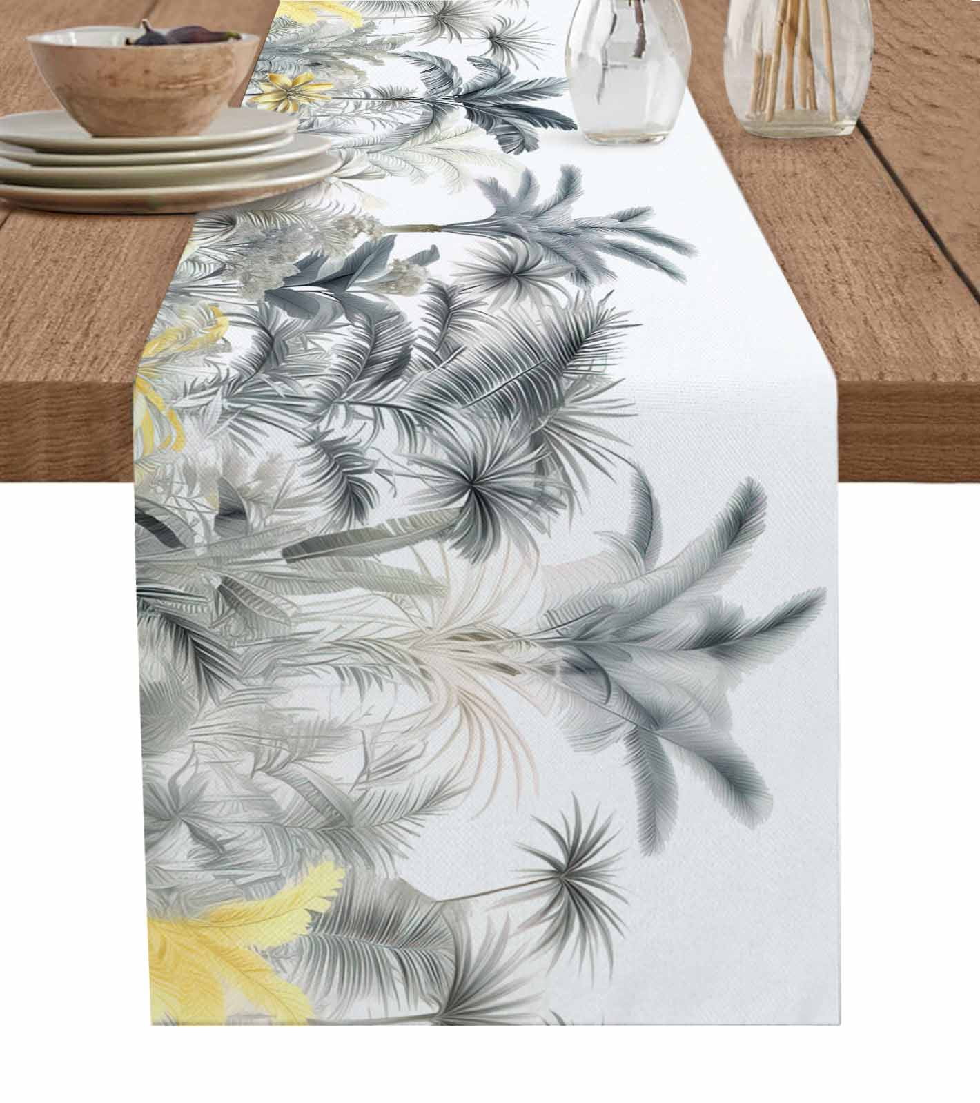 Ldtrchee Palm Tree Table Runner 72 Inches, Forest Tropical Plants ...