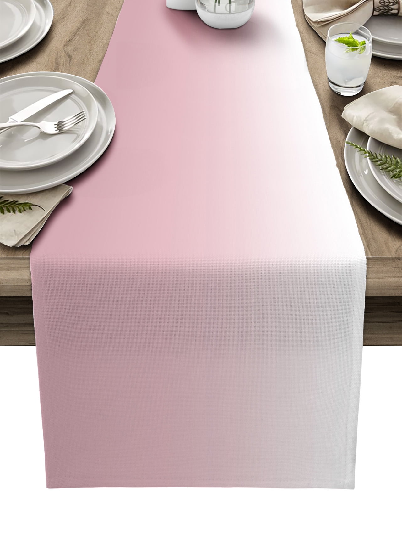 Ldtrchee Pink Ombre Table Runner 72 Inches, Farmhouse Gradient Modern ...