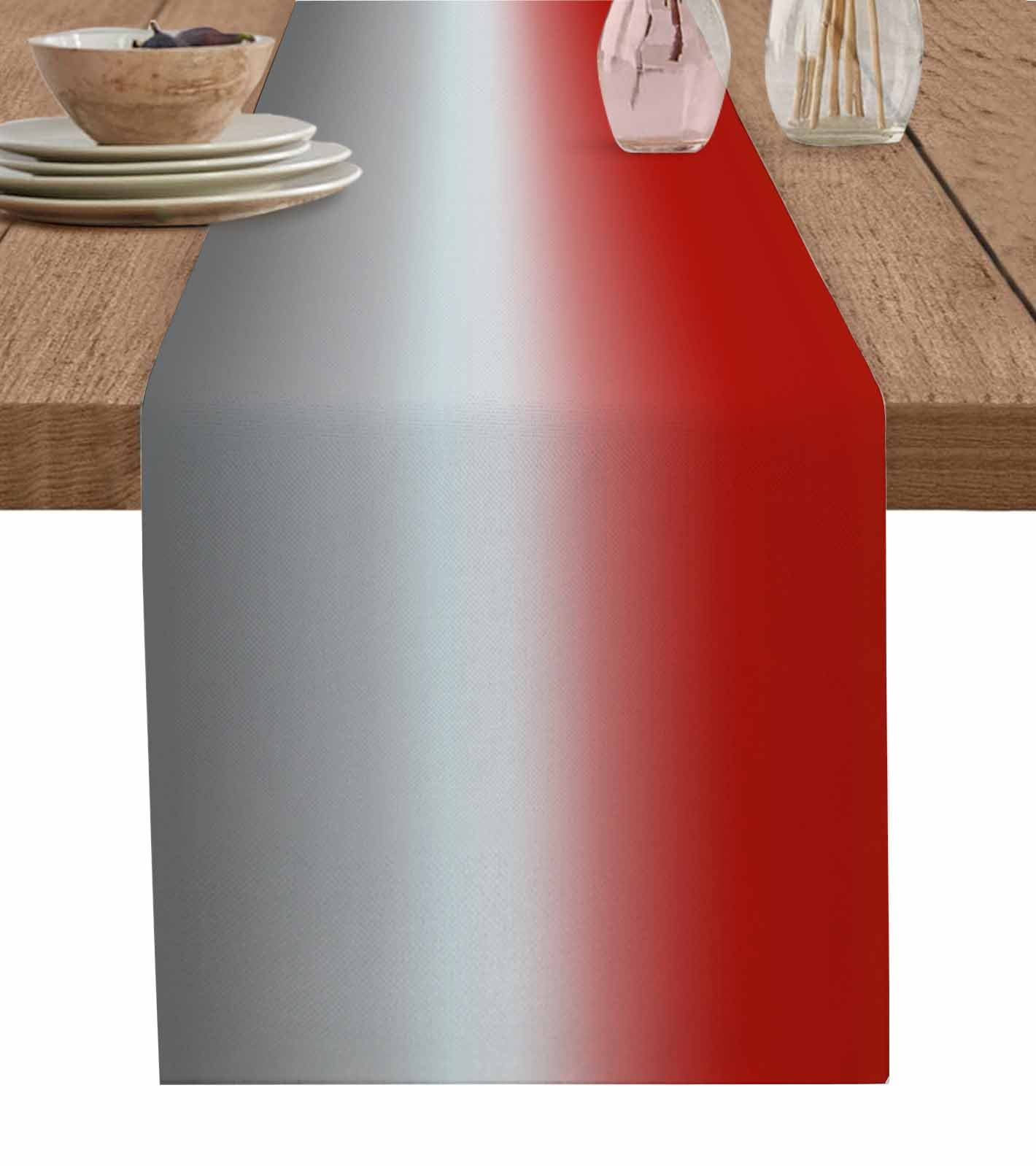 Ldtrchee Red Gray Ombre Table Runner 72 Inches, Modern Gradient ...