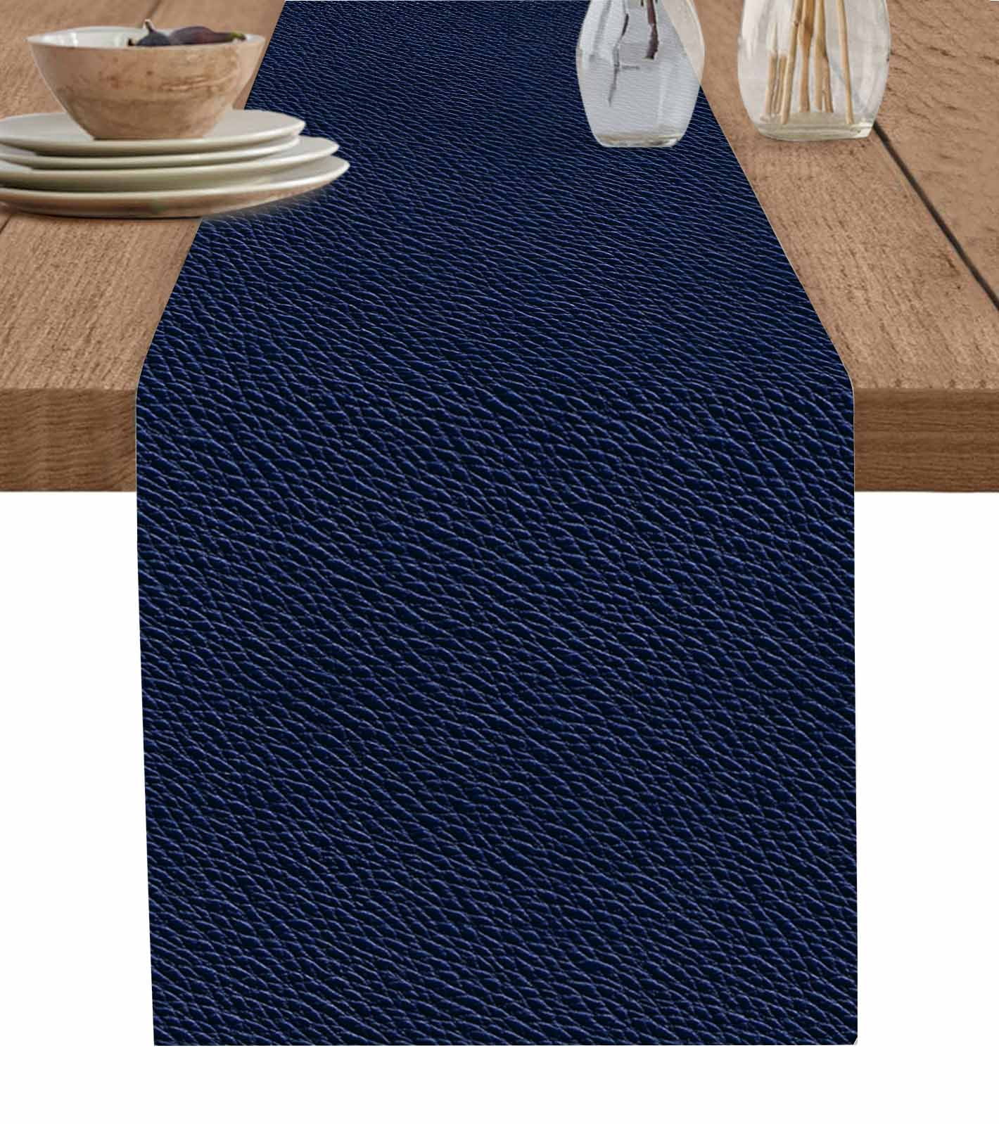 Ldtrchee Solid Dark Blue Table Runner 36 Inches, Minimalism Abstract ...