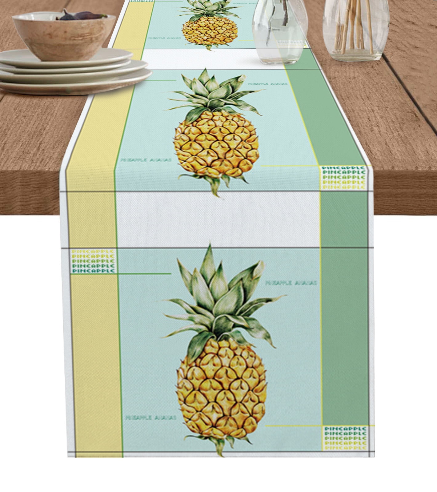 Ldtrchee Summer Pineapple Table Runner 72 Inches, Yellow Blue Green ...