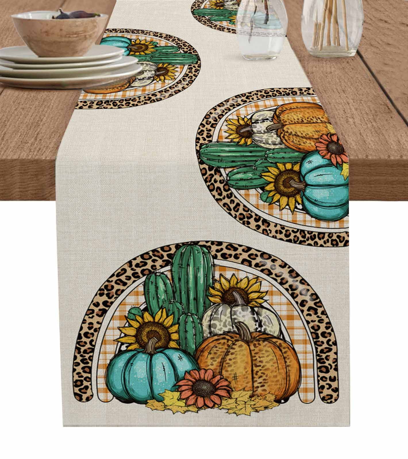 Ldtrchee Western Thanksgiving Table Runner 108 Inches, Fall Pumpkin ...