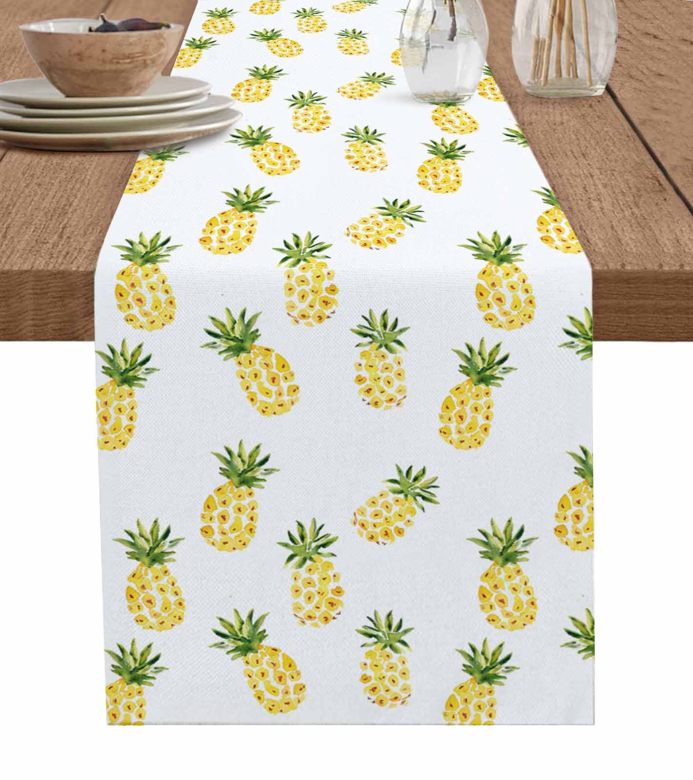 Ldtrchee Yellow Fruits Table Runner 70 Inches, Summer Fruits Watercolor ...