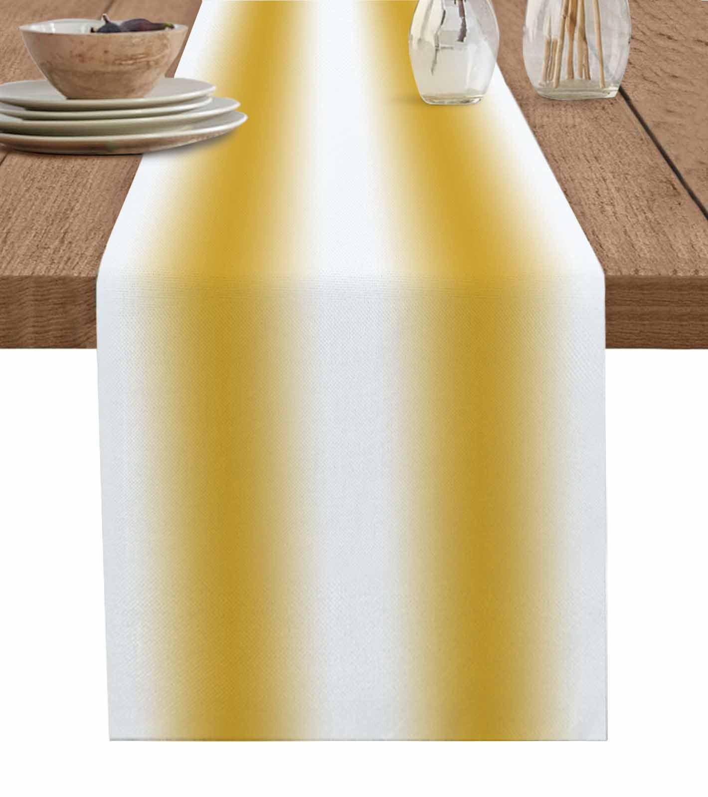 Ldtrchee Yellow Ombre Table Runner 72 Inches, Farmhouse Modern Abstract ...
