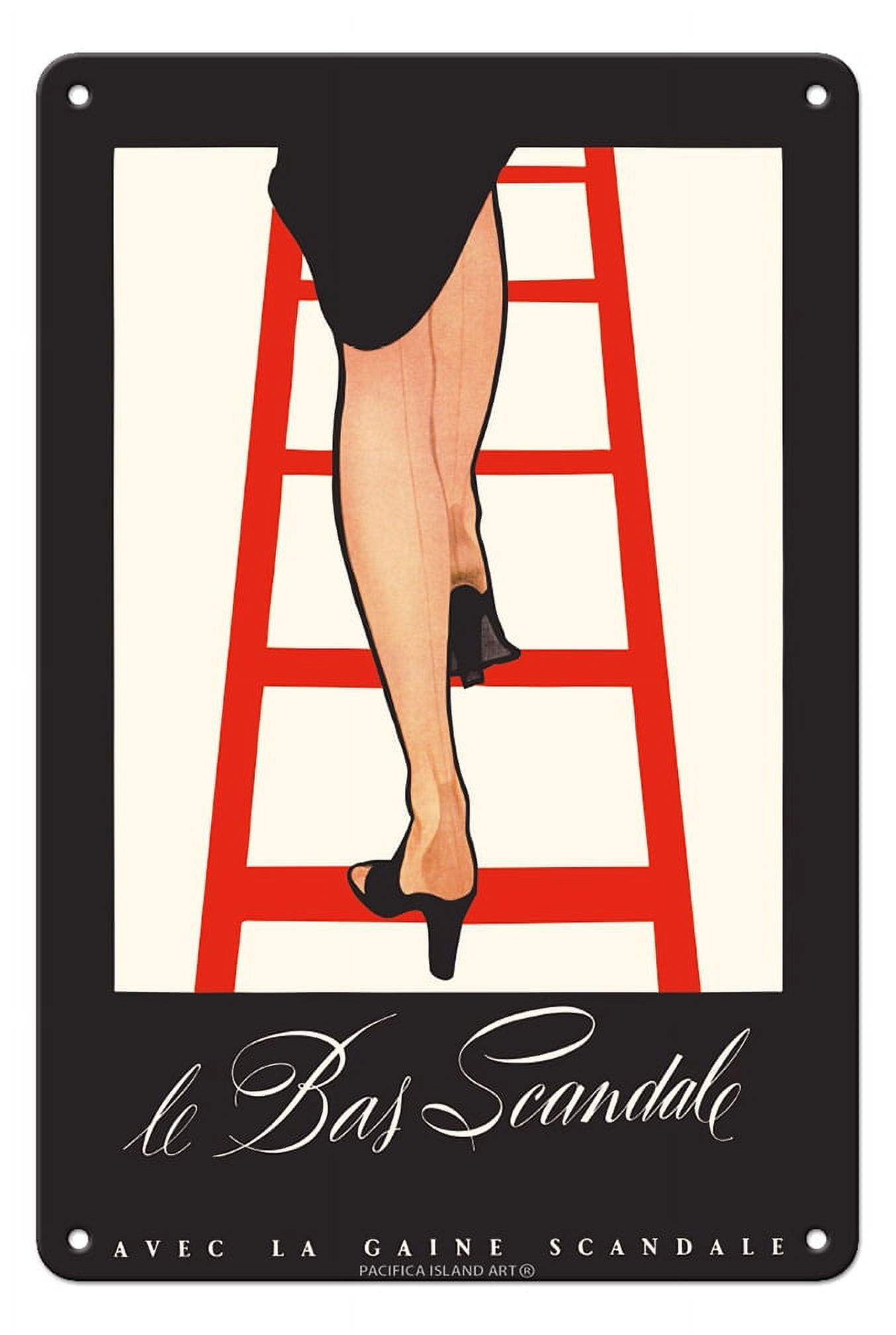 Le Bas Scandale - French Women’s Stockings - Vintage Advertising Poster by René Gruau c.1952 - 8 ...
