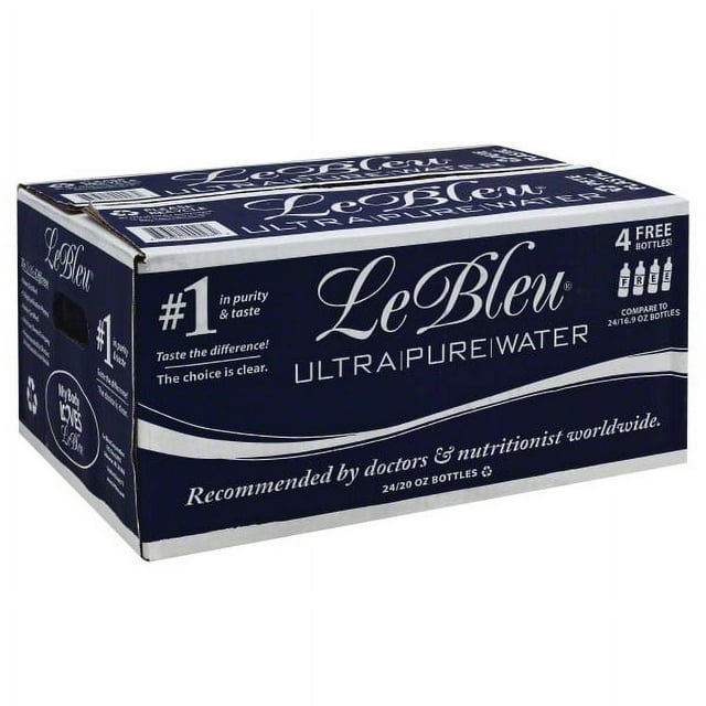 Le Bleu Ultra Pure Drinking Water, 20 Fl Oz, 24 Count Bottles - Walmart.com